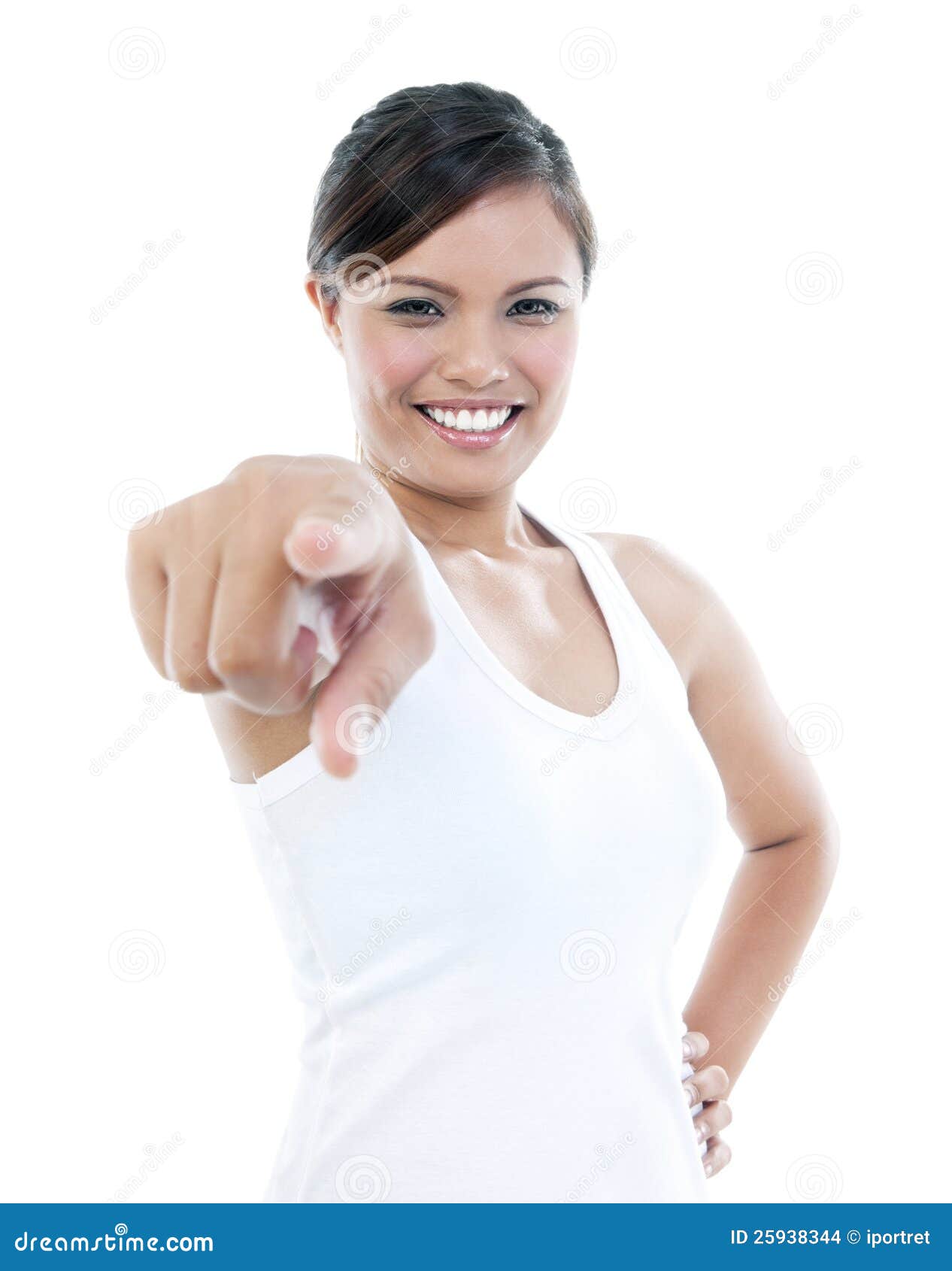 Cute Young Woman Pointing stock photo. Image of pretty - 25938344