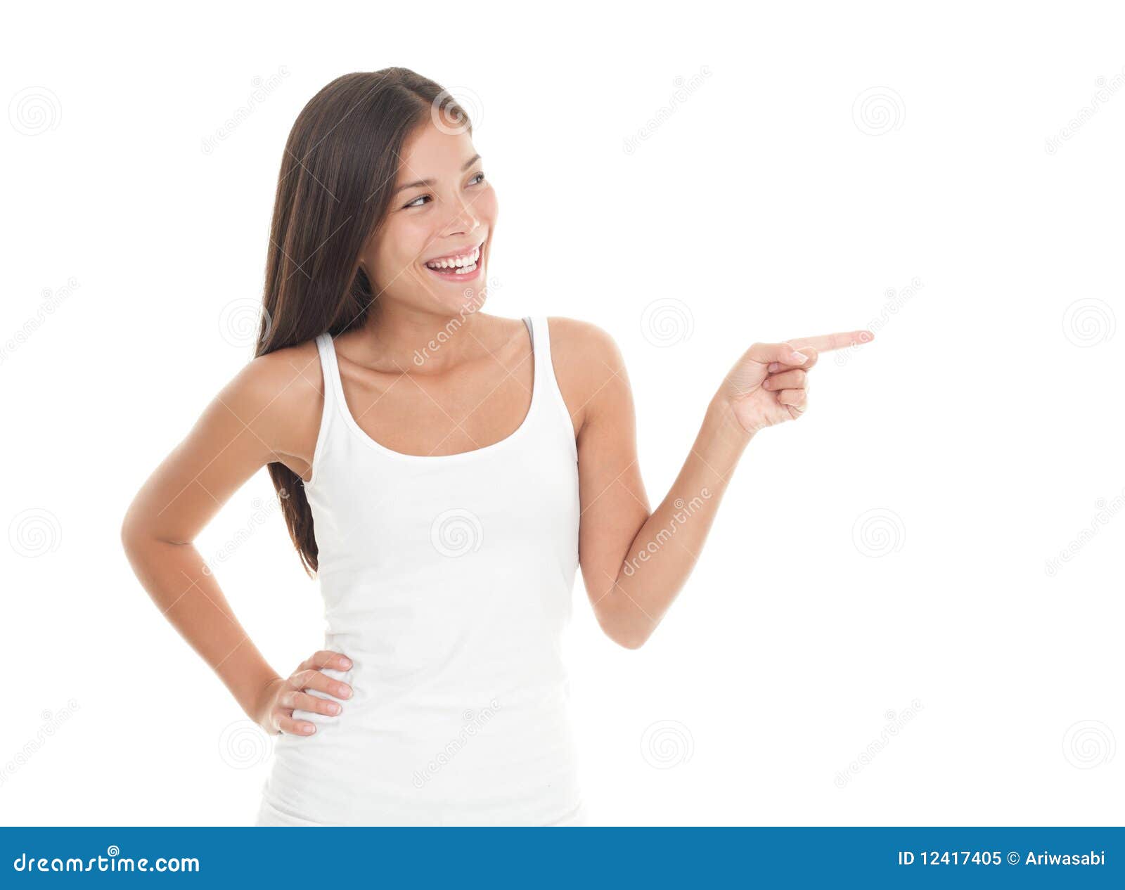 26,854 Young Cute Woman Pointing White Background Stock Photos - Free ...