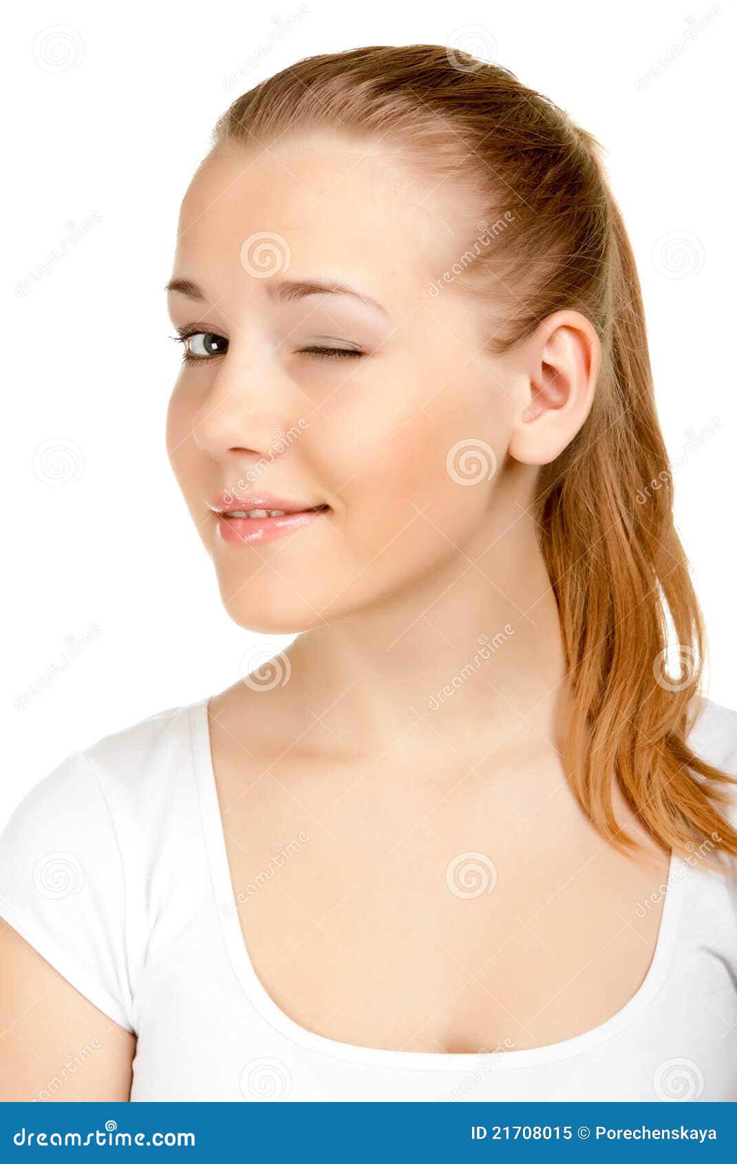 Cute young woman winking stock image. Image of head, casual - 21708015