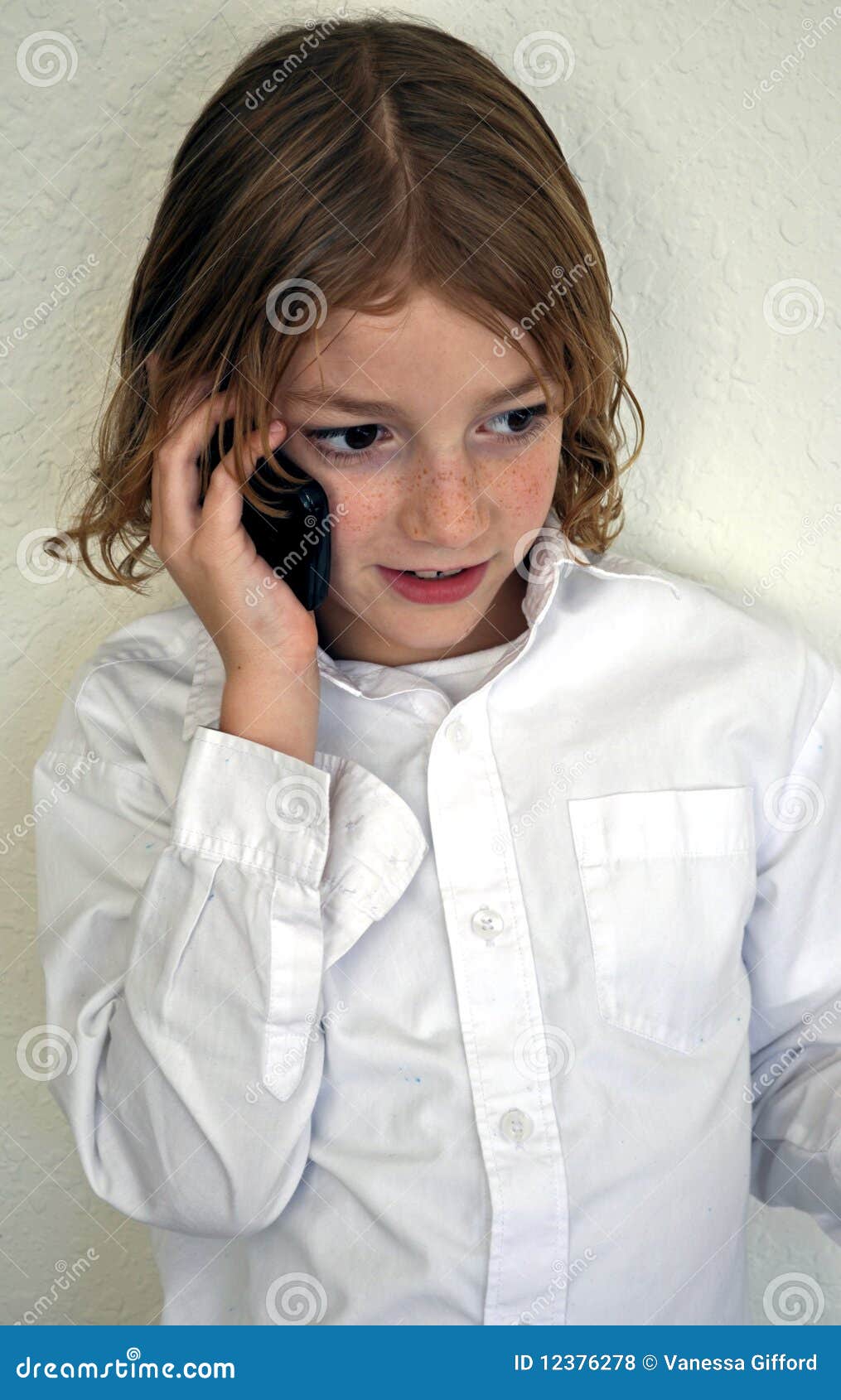 Cute Youth Boy Talking on the Phone Stock Photo - Image of caucasian ...