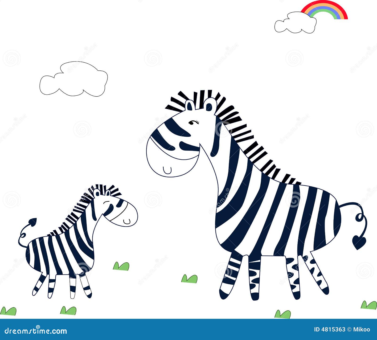 Cute zebra stock illustration. Illustration of white, animal - 4815363