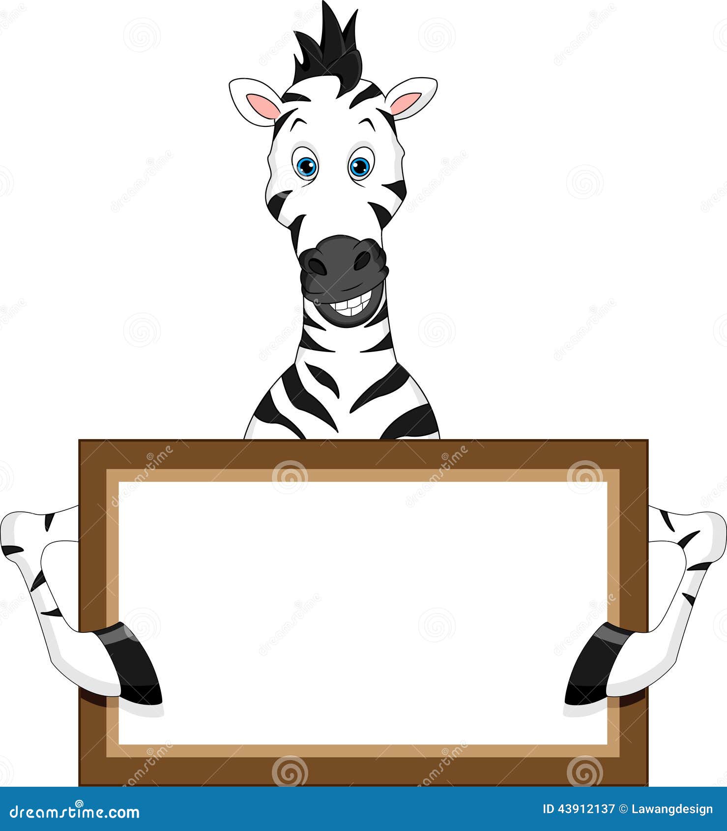 Cute Zebra Cartoon with Blank Sign Stock Vector - Illustration of baby ...