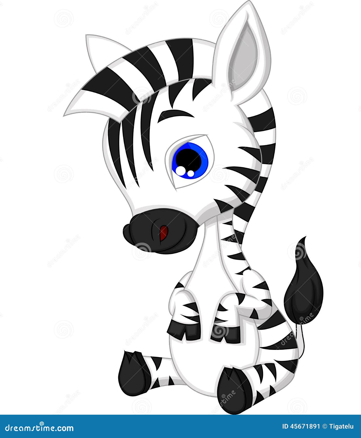 Cute zebra cartoon stock vector. Illustration of jungle - 45671891