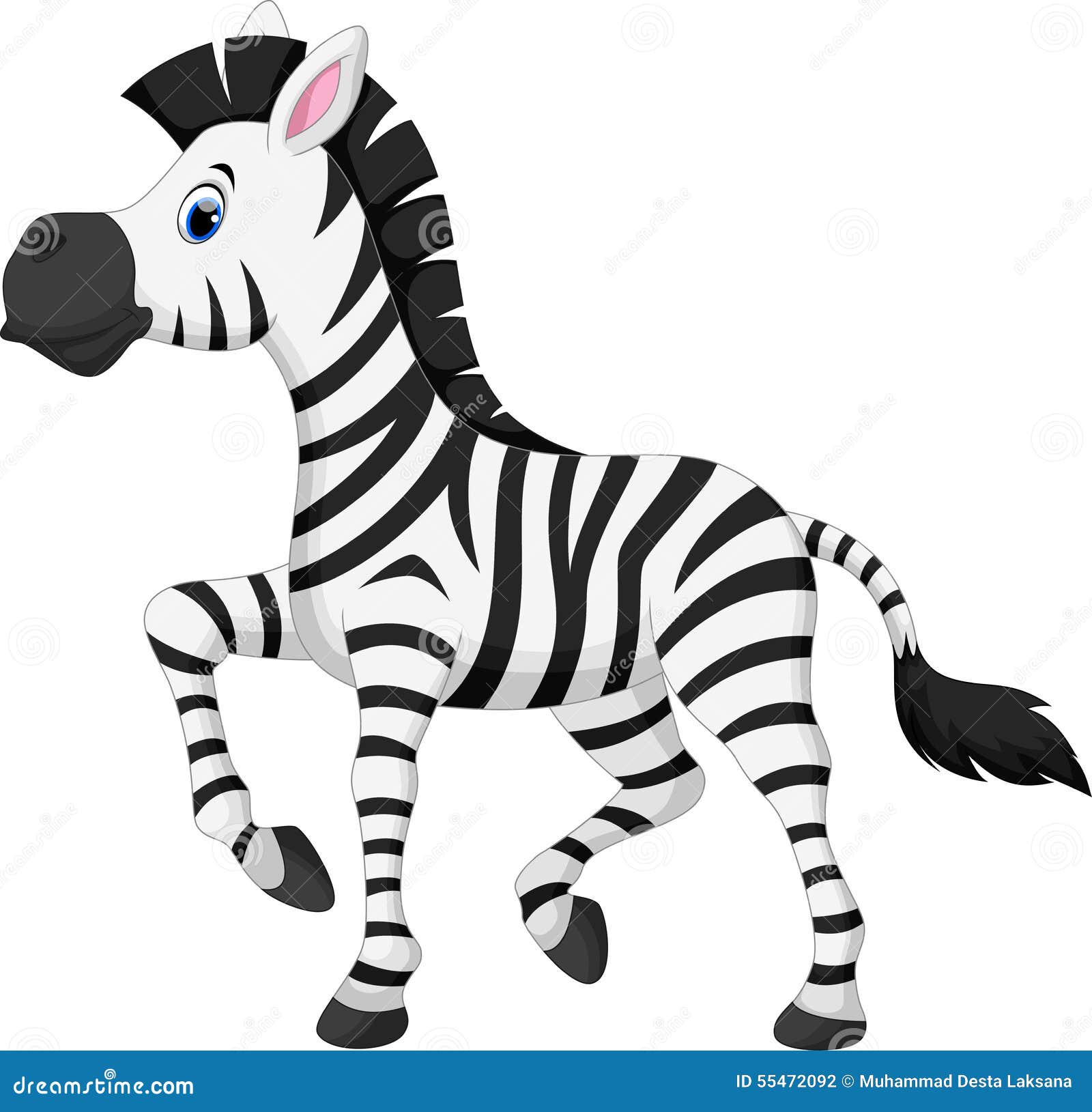 Cute Zebra Cartoon Stock Illustration - Image: 55472092
