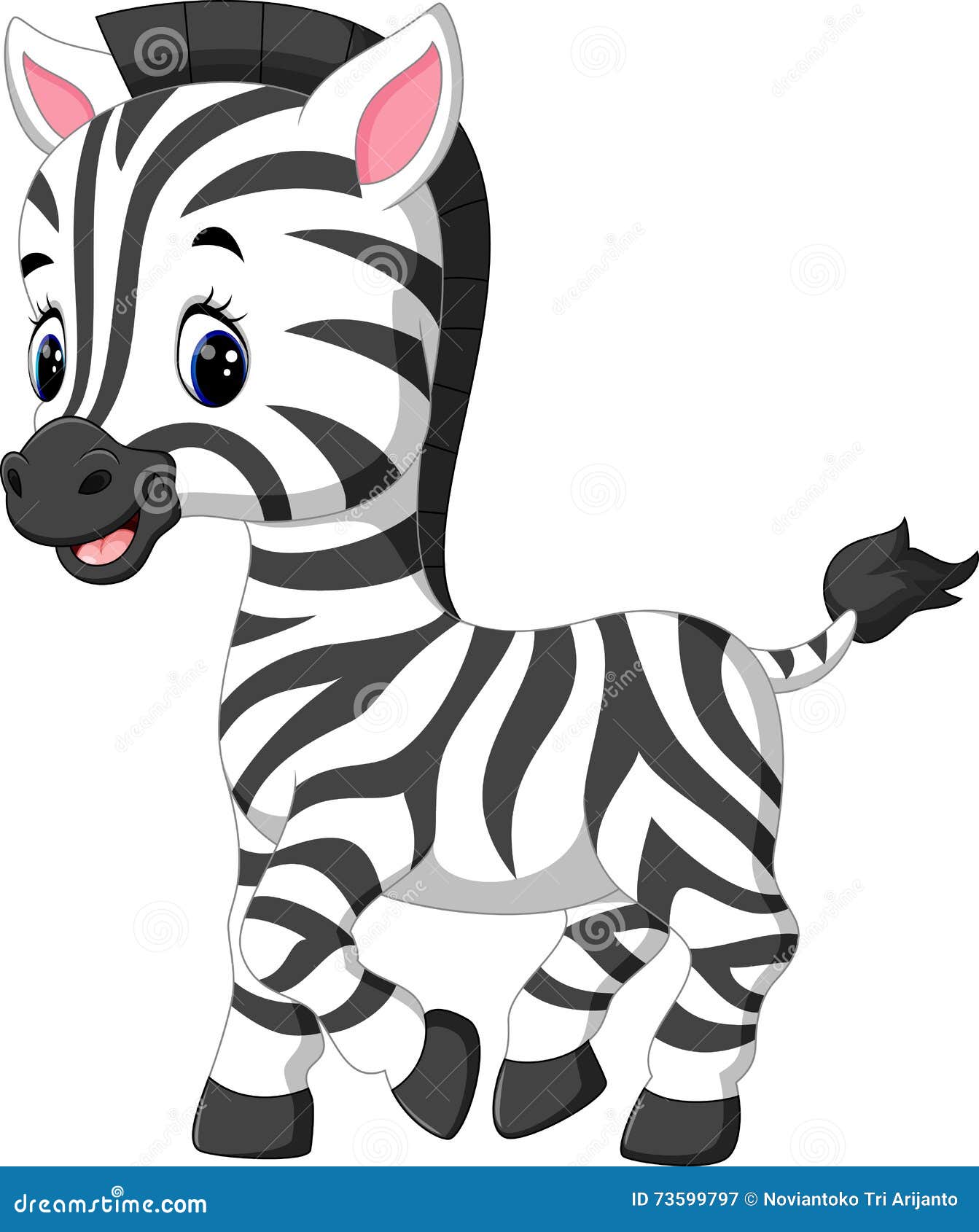 Cute zebra cartoon stock vector. Illustration of african - 73599797