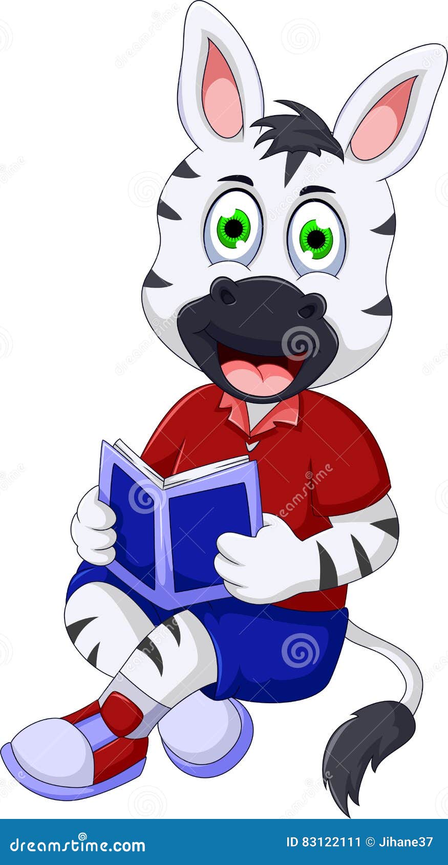 Cute Zebra Cartoon Reading Book Stock Image | CartoonDealer.com #83122111