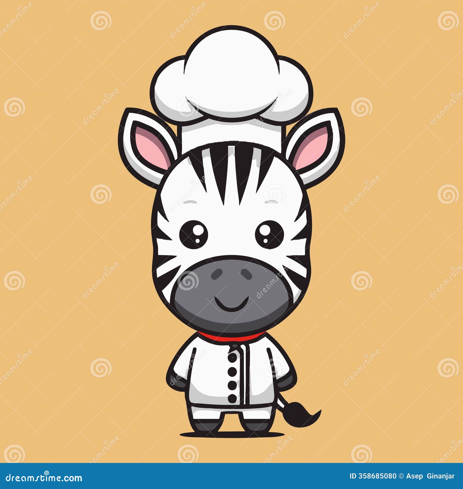 Chef Zebra Cartoon Vector Holding Candy. | CartoonDealer.com #290412386