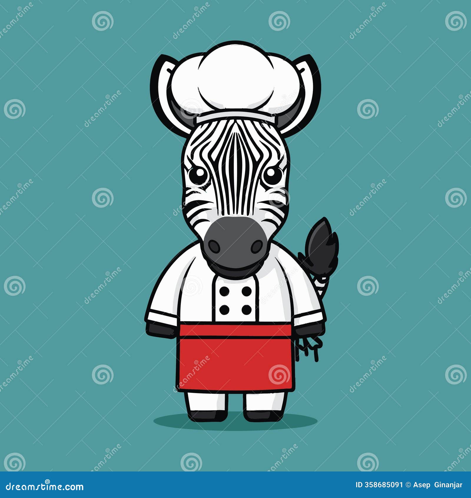 Chef Zebra Cartoon Vector Holding Candy. | CartoonDealer.com #290412386