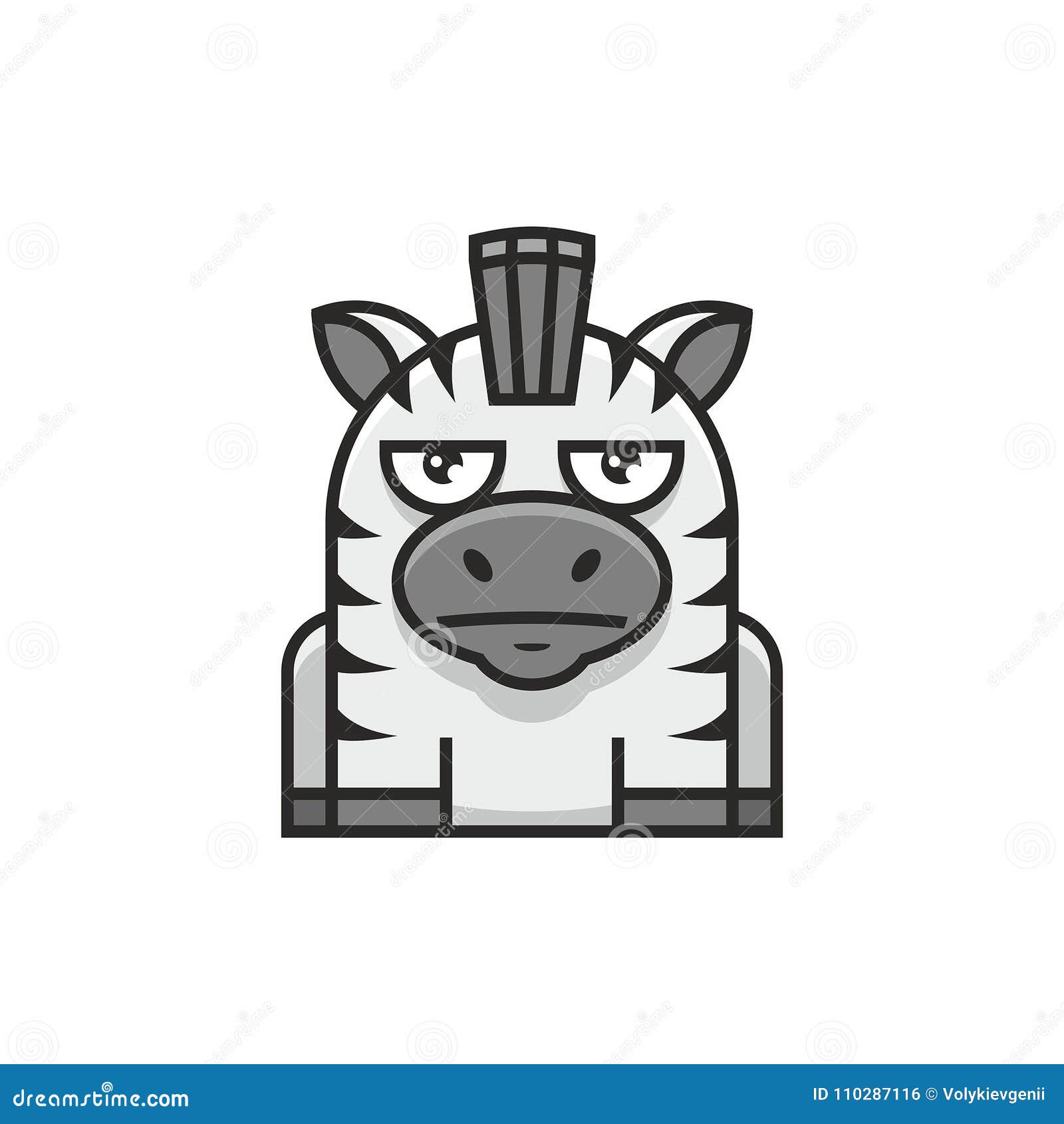 Zebra Icon. African Wild Animal. Zoo Symbol Cartoon Vector ...