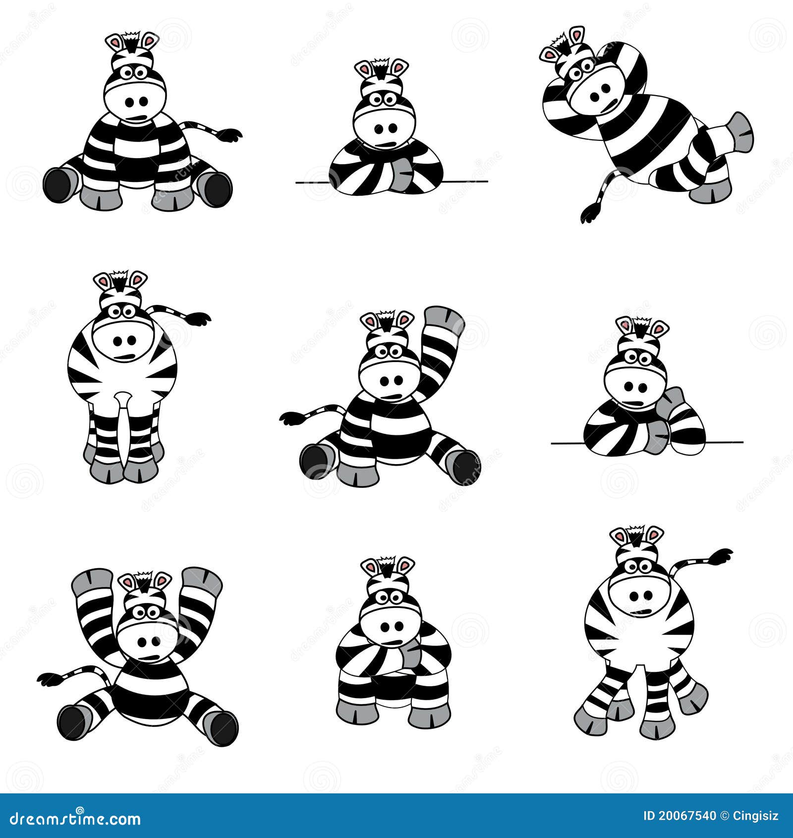 Cute Zebra Set Stock Photo - Image: 20067540