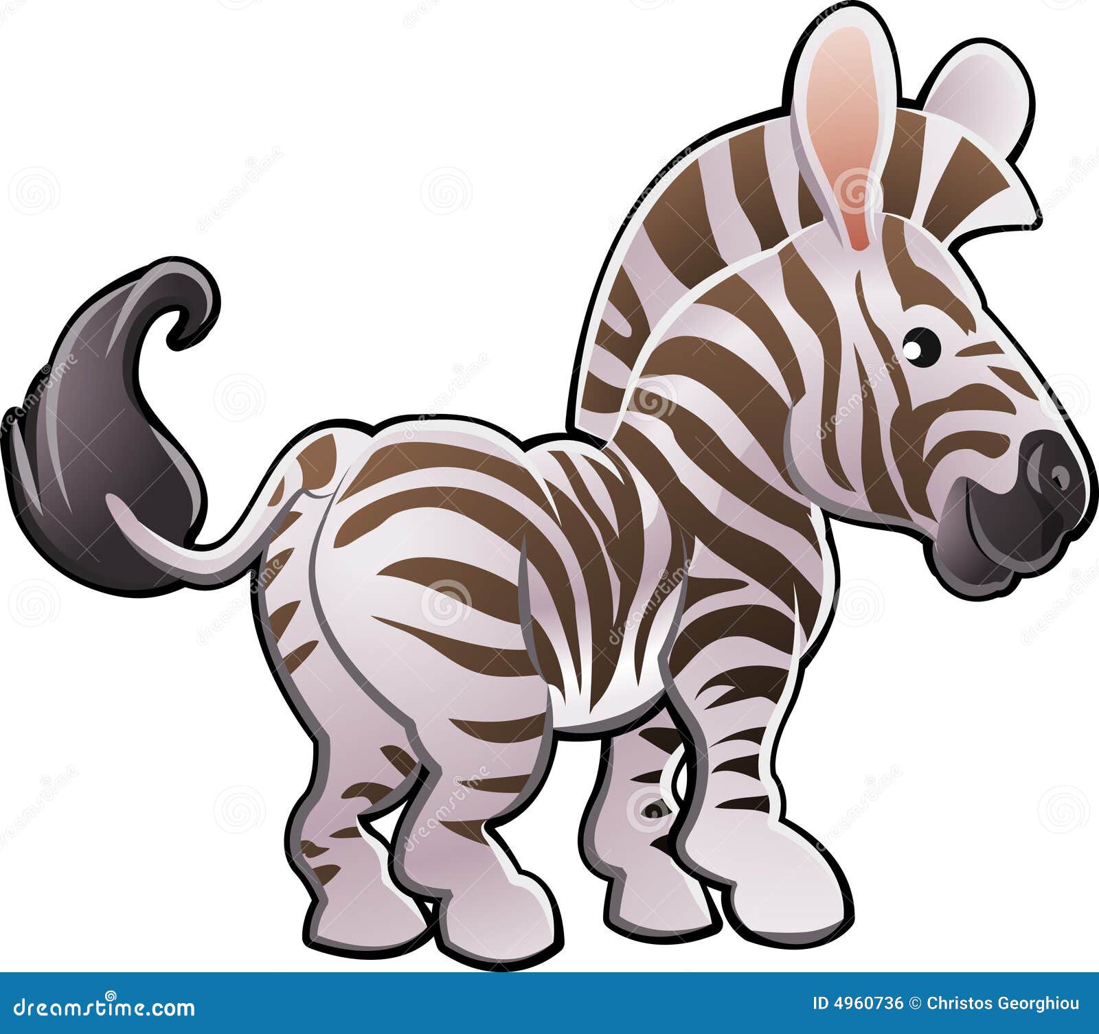 Cute Zebra Jungle Animal, African Safari Travel, Side View Cartoon ...