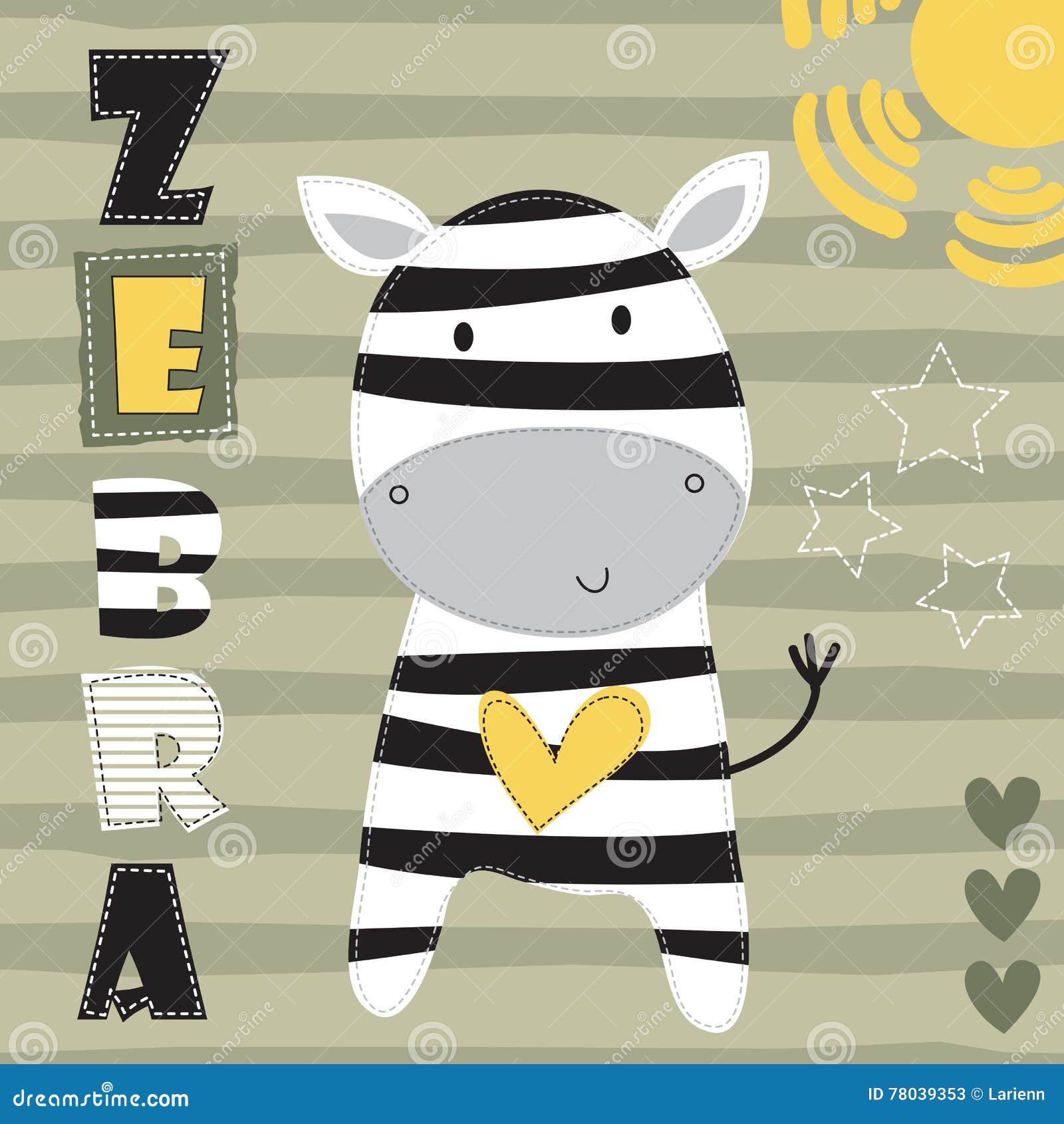 Cute Zebra Vector Illustration Stock Vector - Illustration of adorable ...