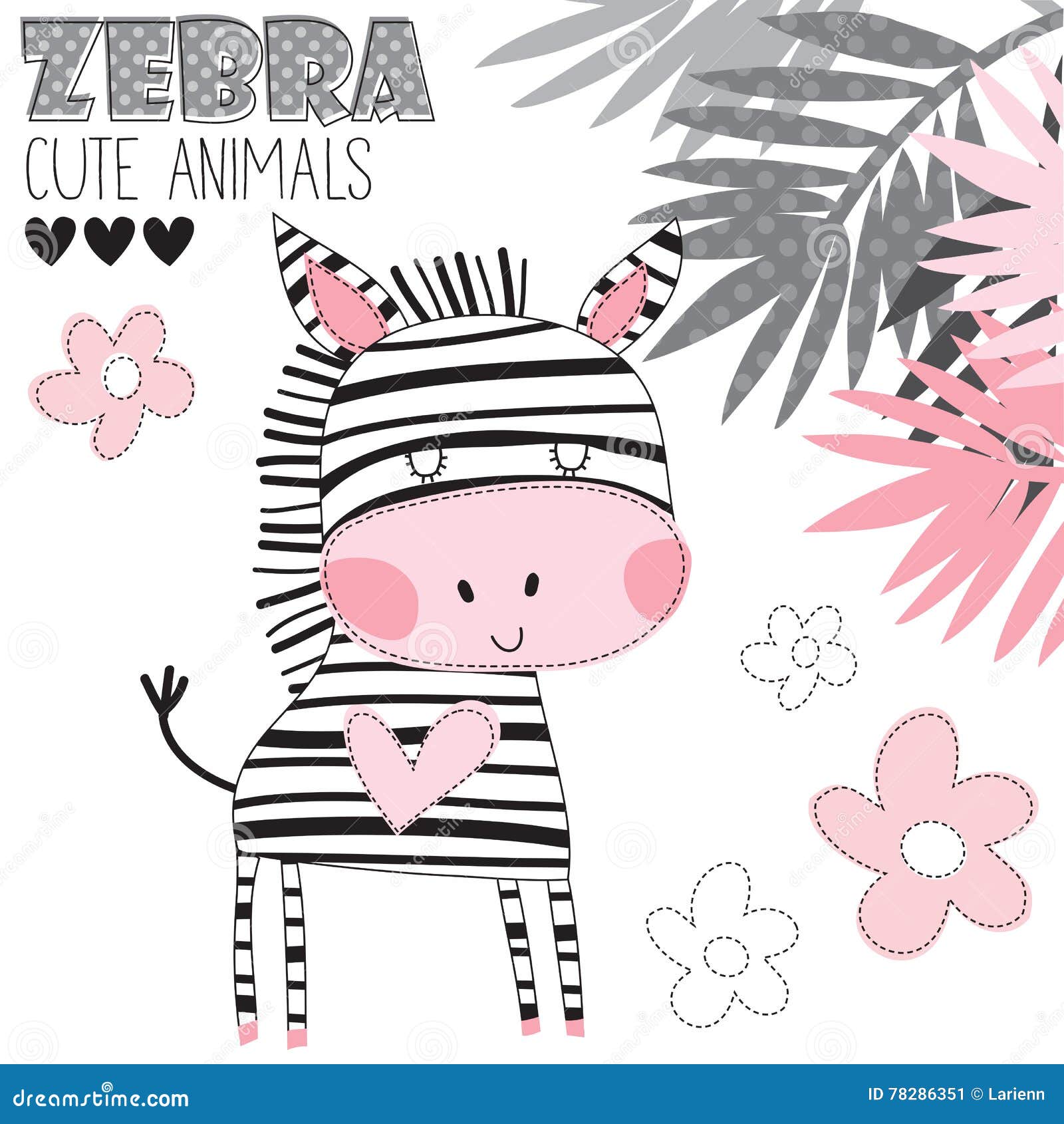 Cute Zebra Vector Illustration Stock Vector - Illustration of hooves ...