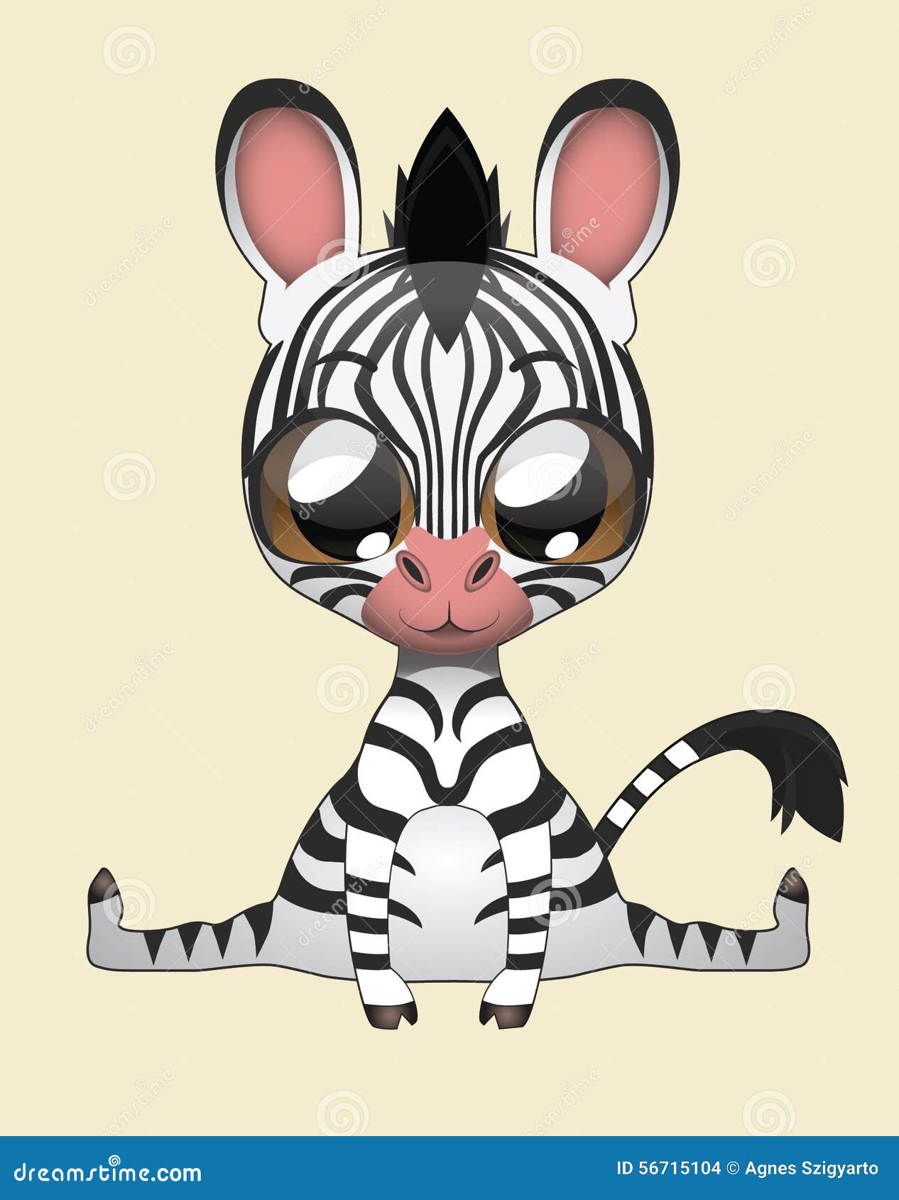 Cute Zebra Vector Illustration Art Stock Vector - Illustration of hoof ...