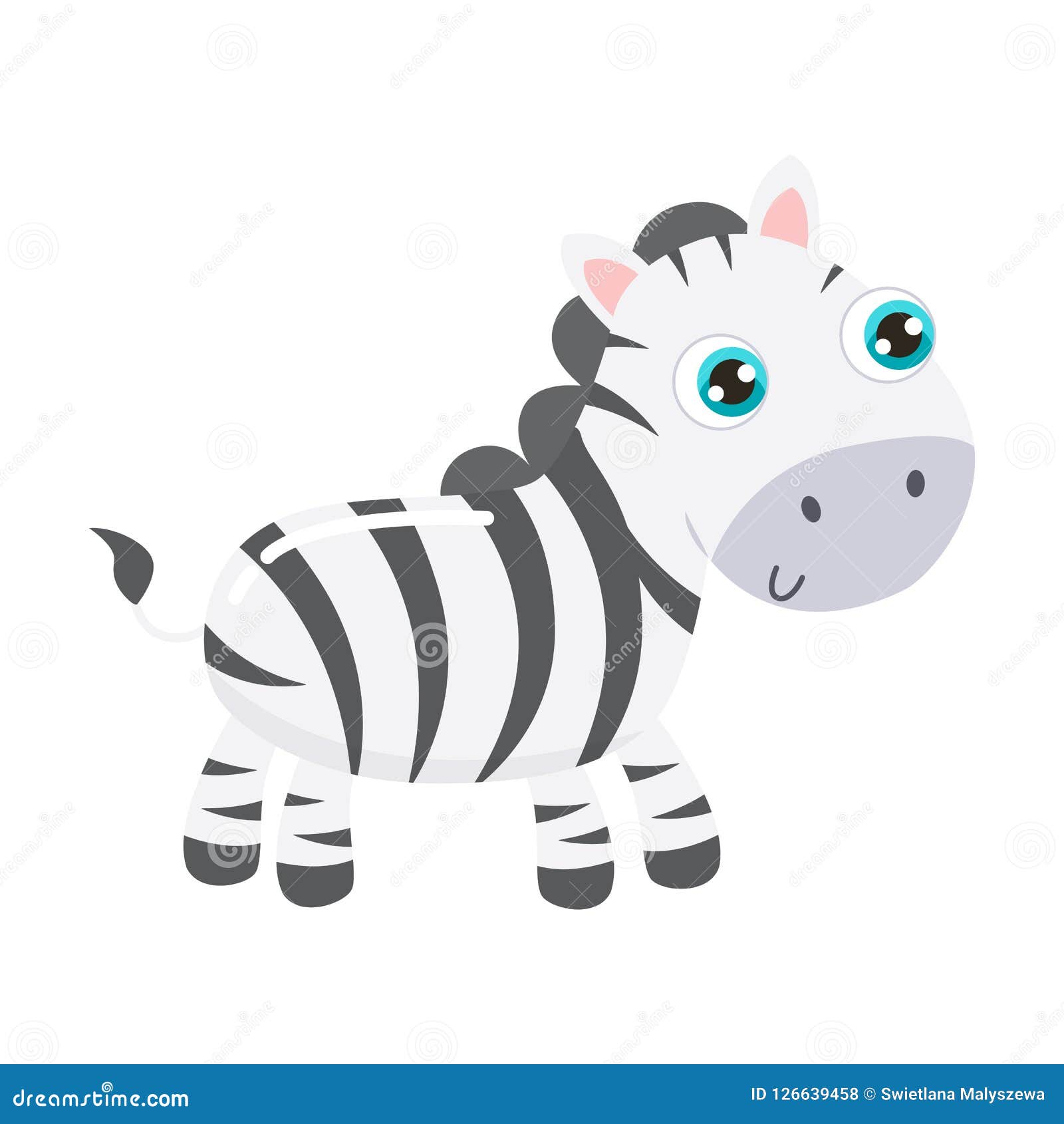 Cute Zebra Vector Illustration. Stock Illustration - Illustration of ...