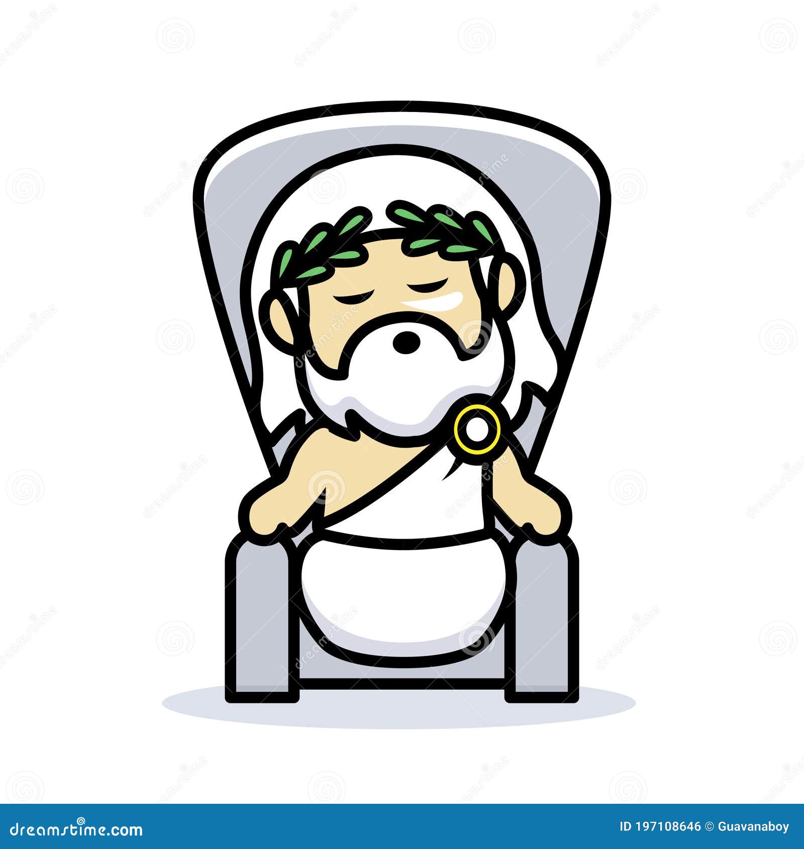 Cute Zeus God of Thunder Mascot Design Stock Illustration ...