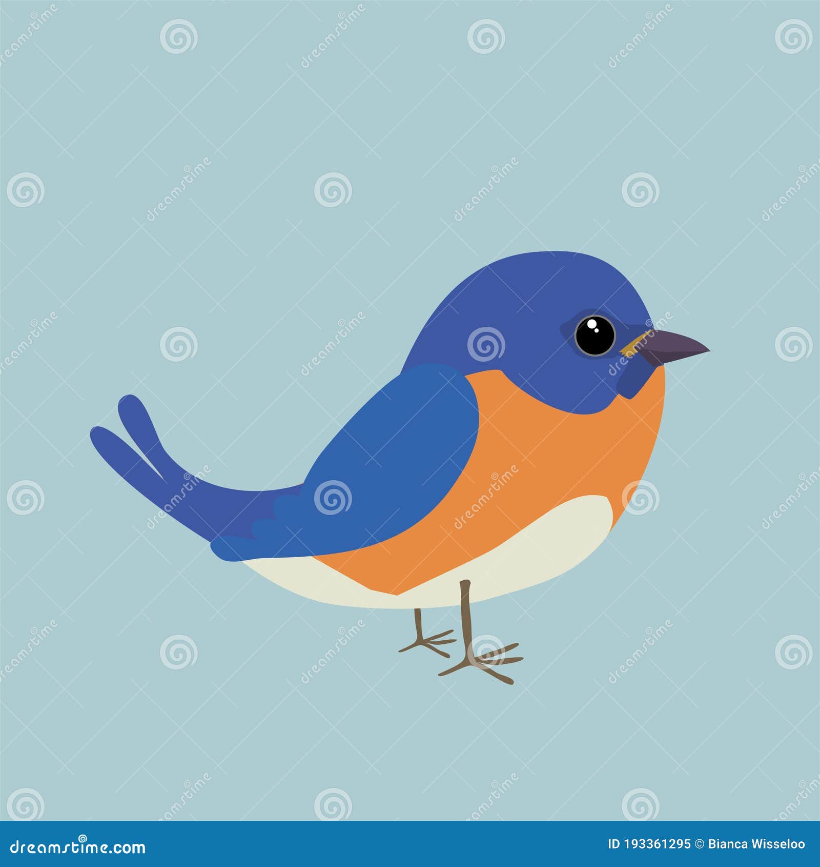 Cute Bluebird Cartoon Flying Vector Illustration | CartoonDealer.com ...