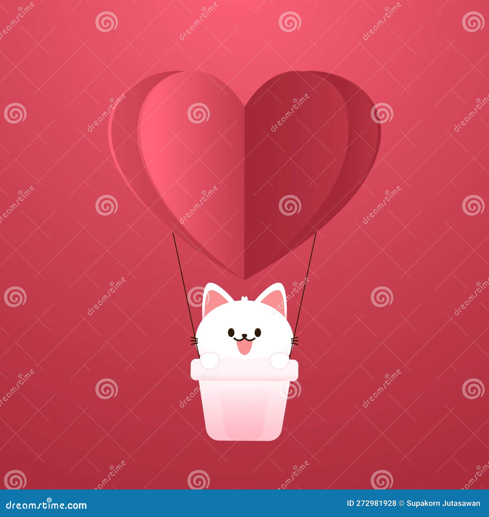 Cat in Box. Cartoon Cat Biting a Huge Box. Stock Vector - Illustration ...