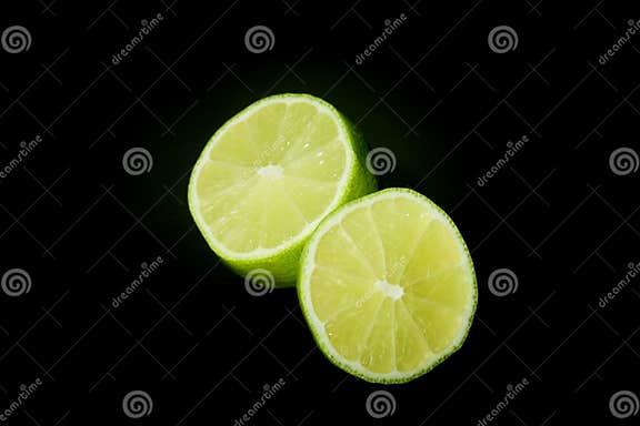 Cuted Lime with Dark Background. Stock Photo - Image of fresh, juice ...