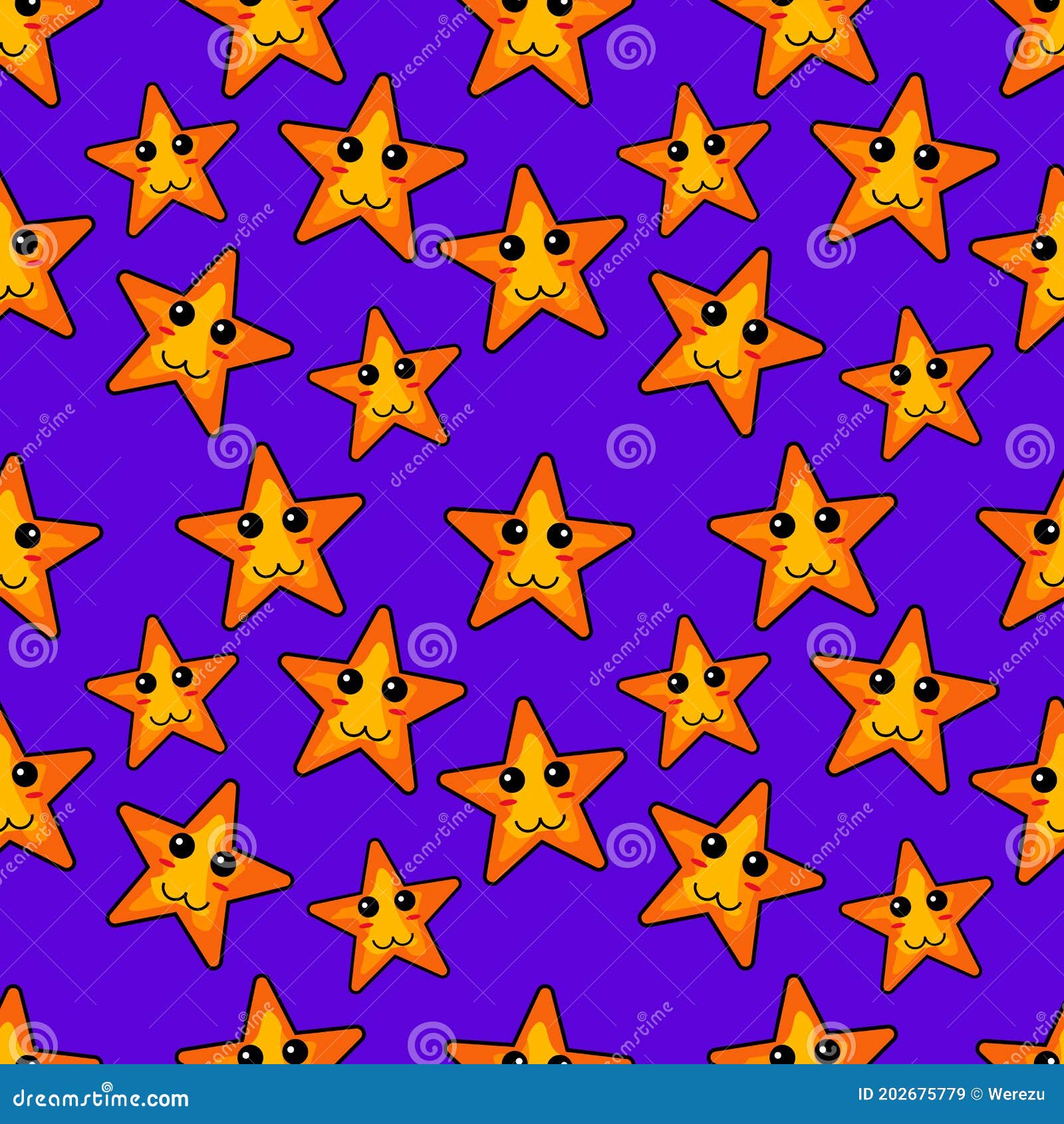 Cute Star Seamless Pattern Vector Illustration Stock Illustration ...