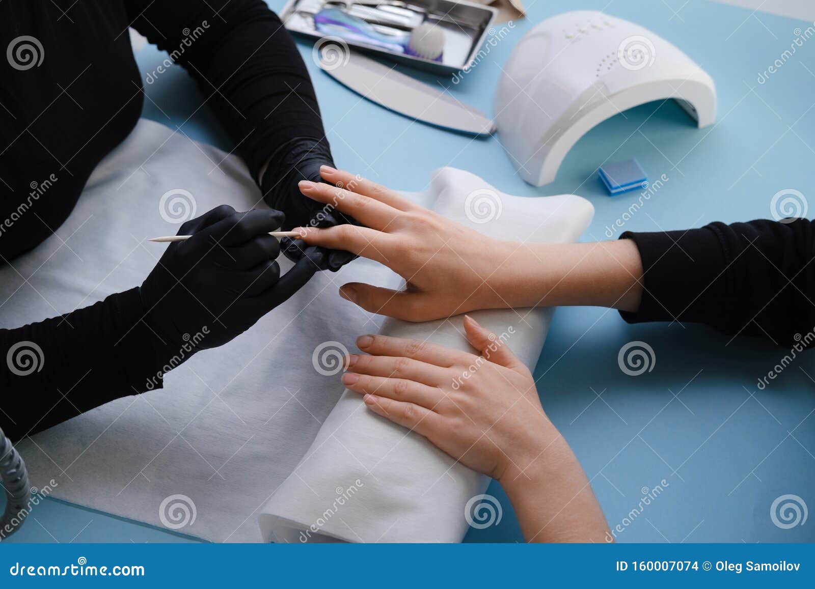 Cuticle Movement with an Orange Stick. Stock Photo - Image of cuticle ...