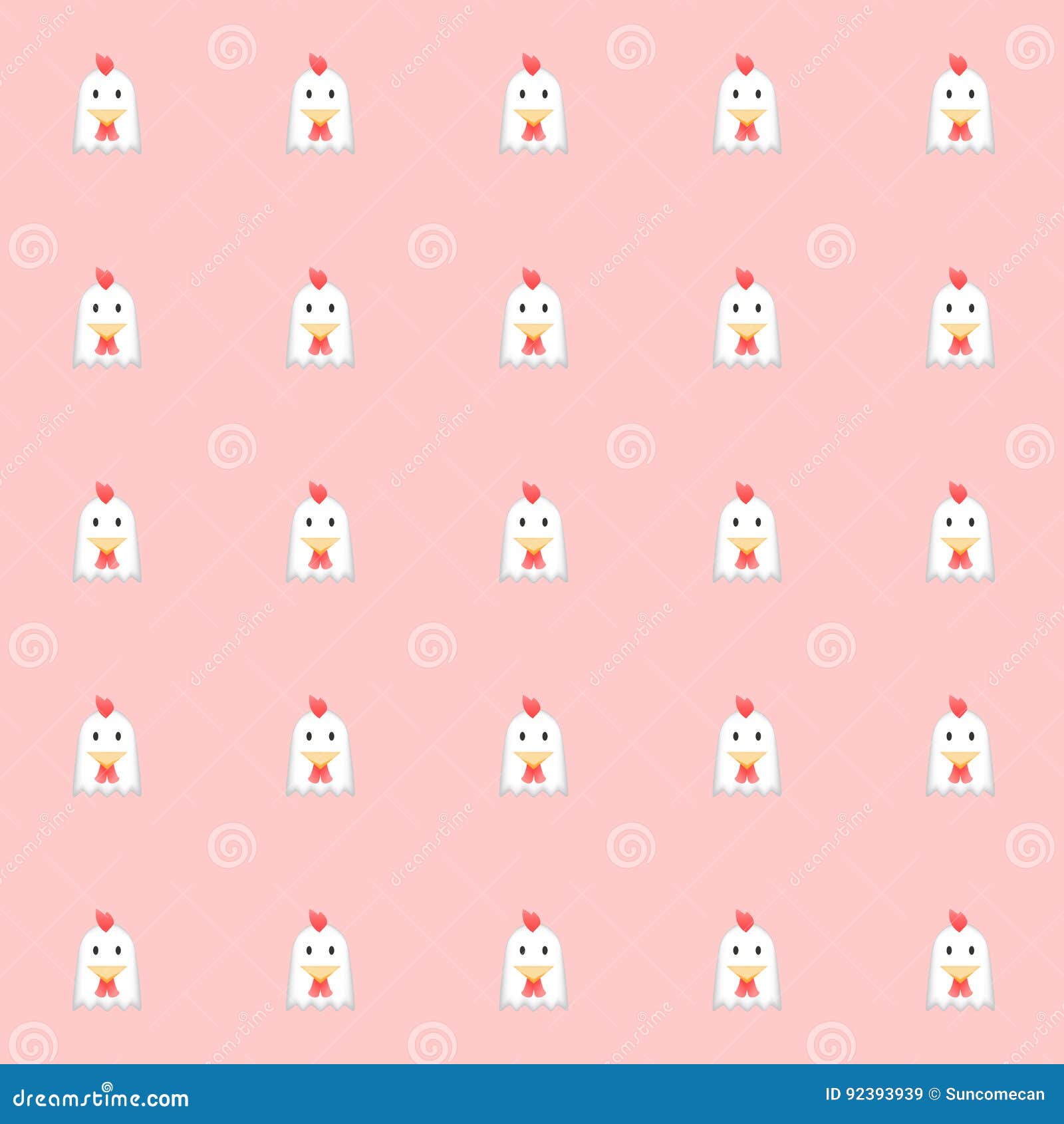 Cutie Chickens with Pink Background. Tile Background. Vector Stock ...