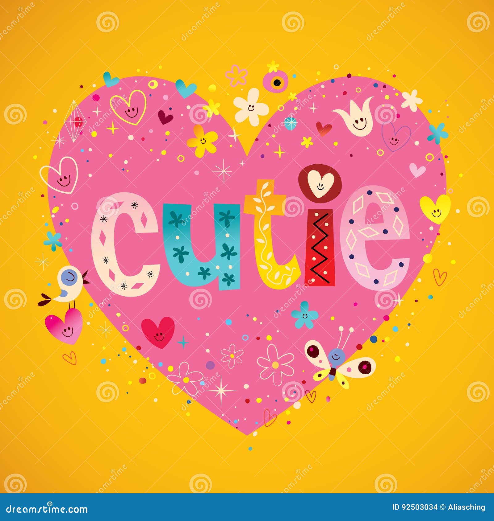 Cutie heart shaped design stock vector. Illustration of cute - 92503034