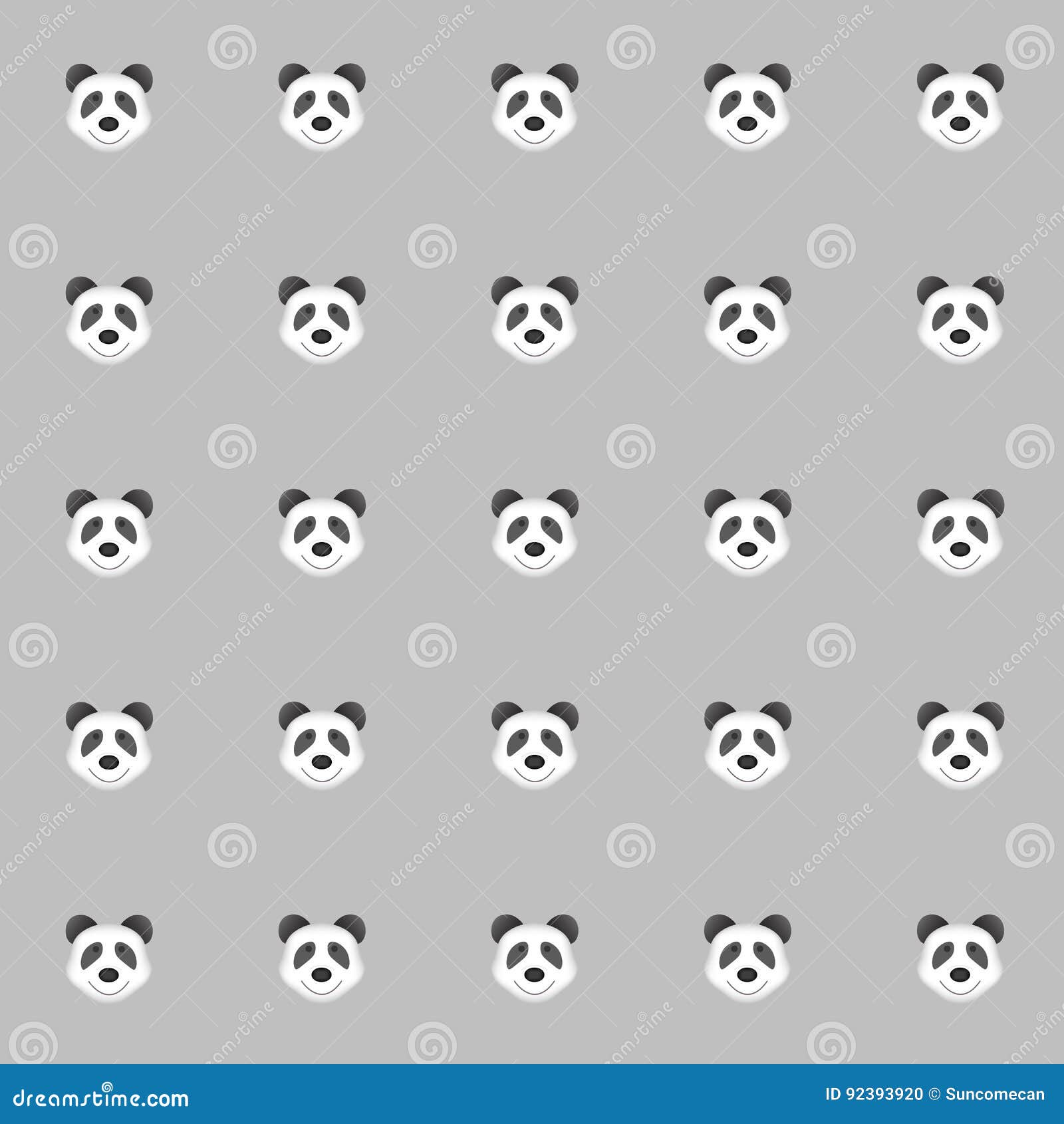 Cutie Panda with Gray Background. Tile Background Stock Vector ...