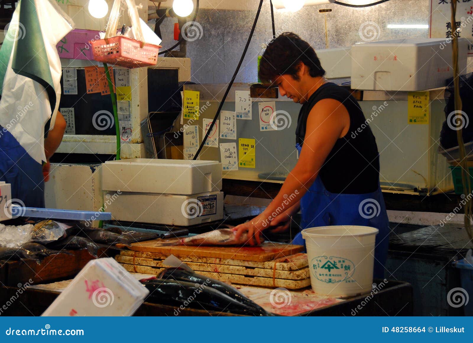 Cuting fish editorial stock image. Image of japan, fish - 48258664
