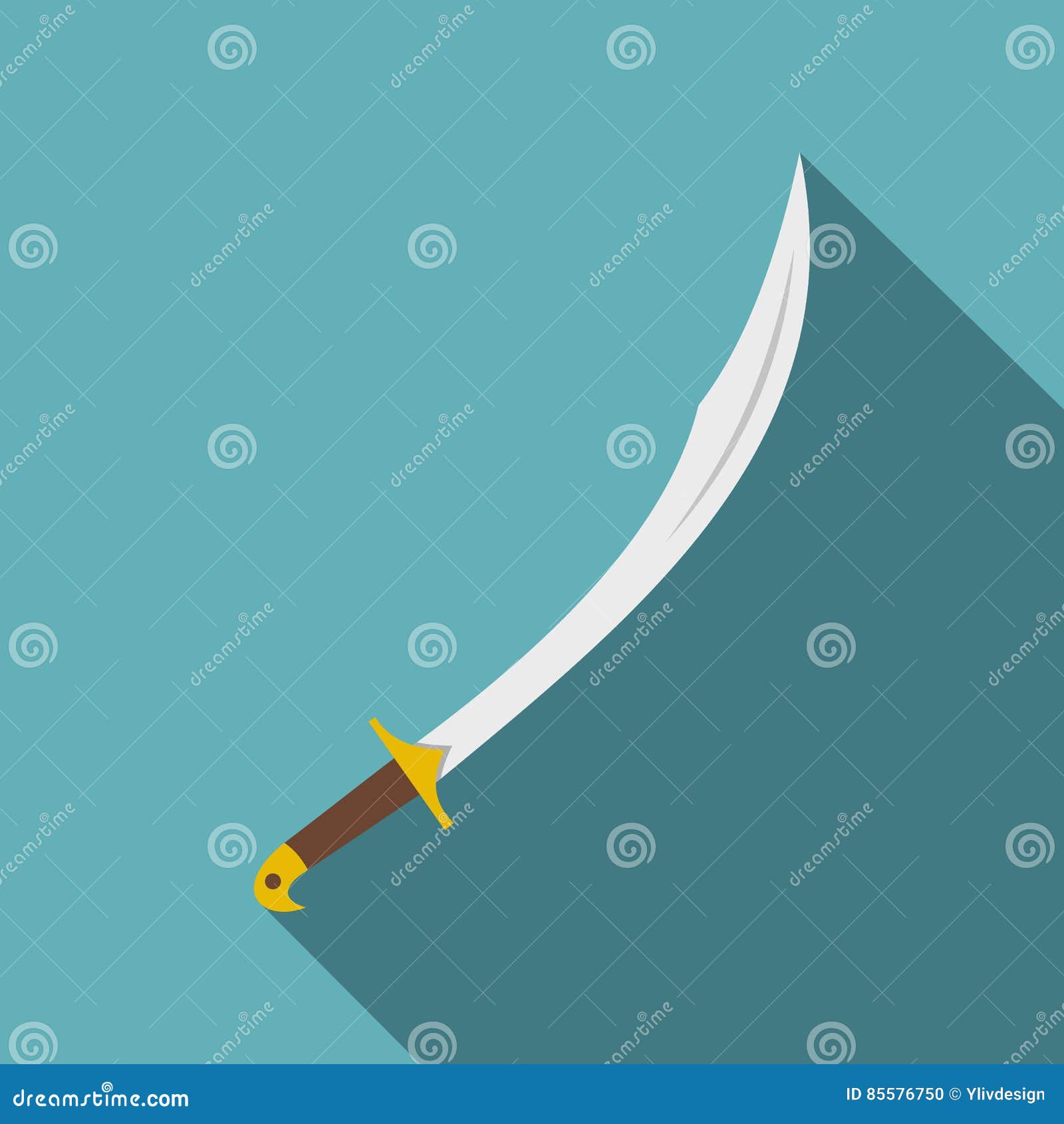 Cutlass icon, flat style stock vector. Illustration of icon - 85576750