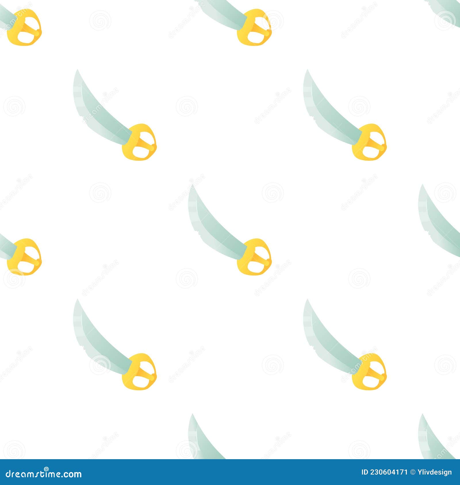 Cutlass Pattern Seamless Vector Stock Vector - Illustration of tool ...