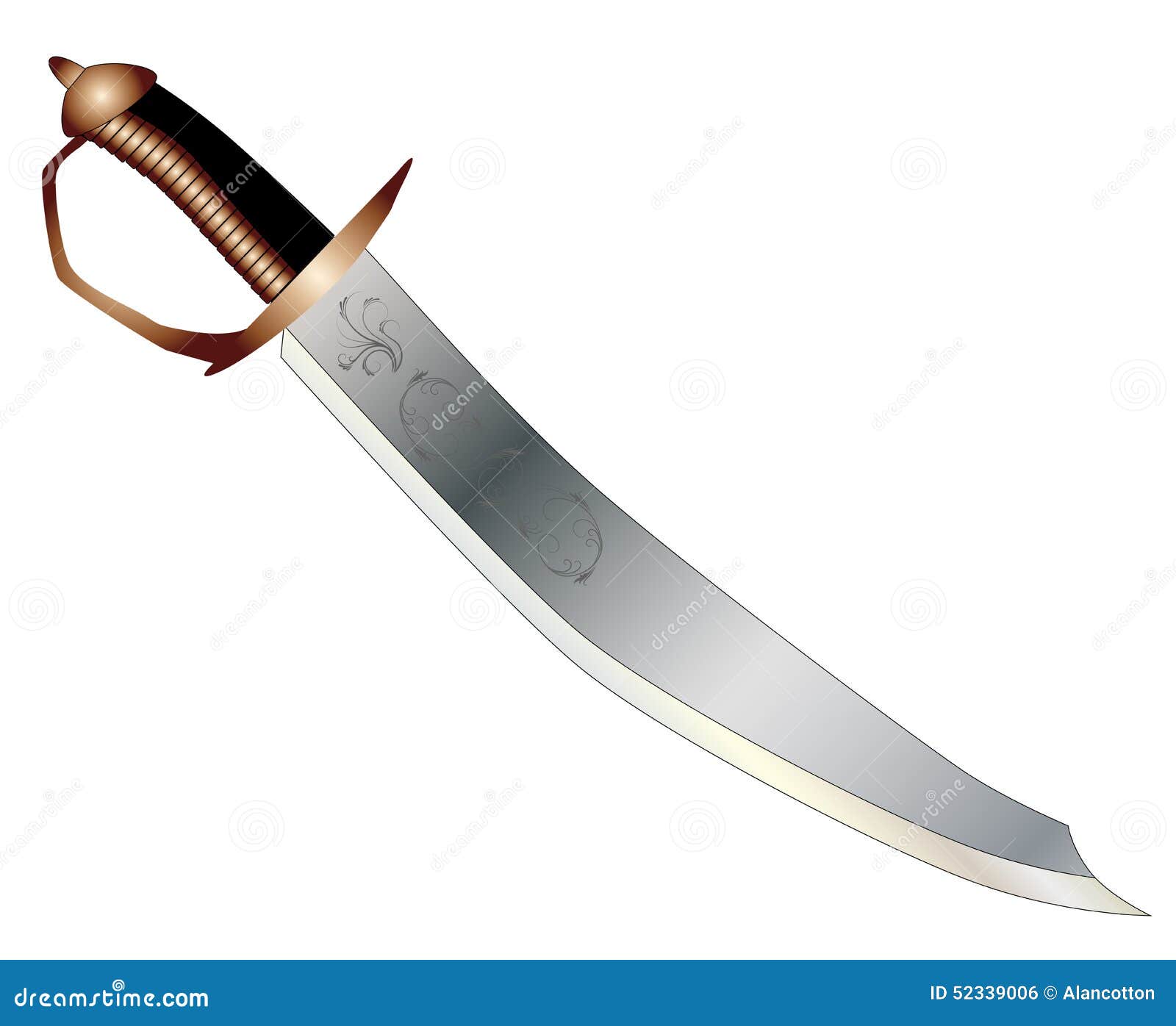 Cutlass stock illustration. Illustration of pirate, cutlass - 52339006