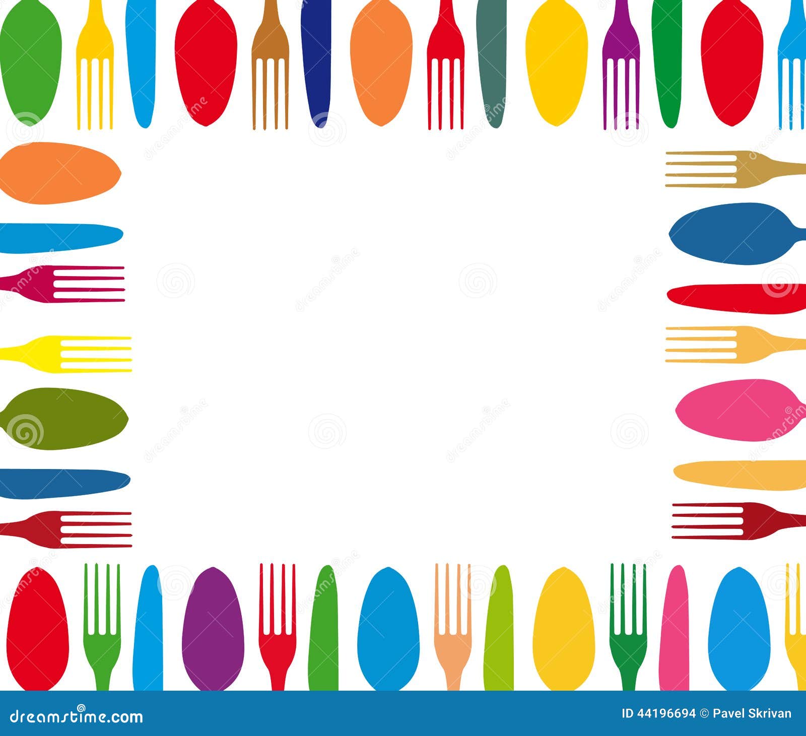 Cutlery Color Background Menu Stock Illustration - Illustration of ...