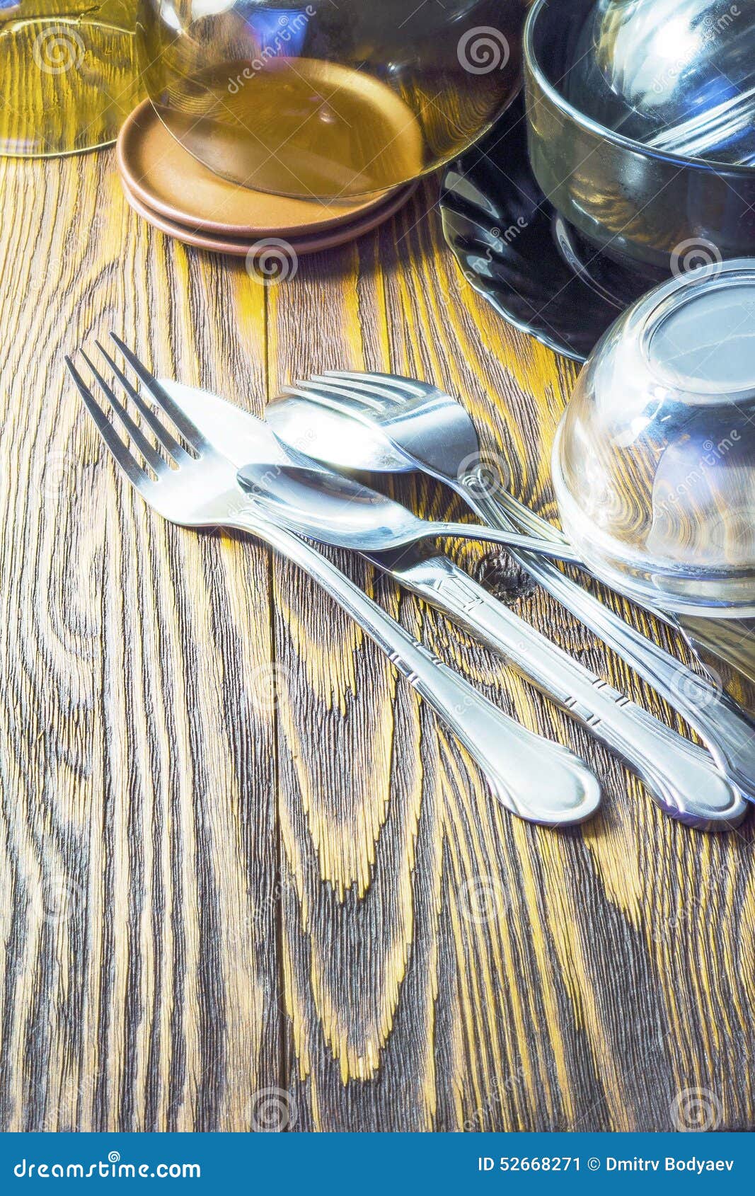 Cutlery and crockery stock image. Image of domestic, group - 52668271