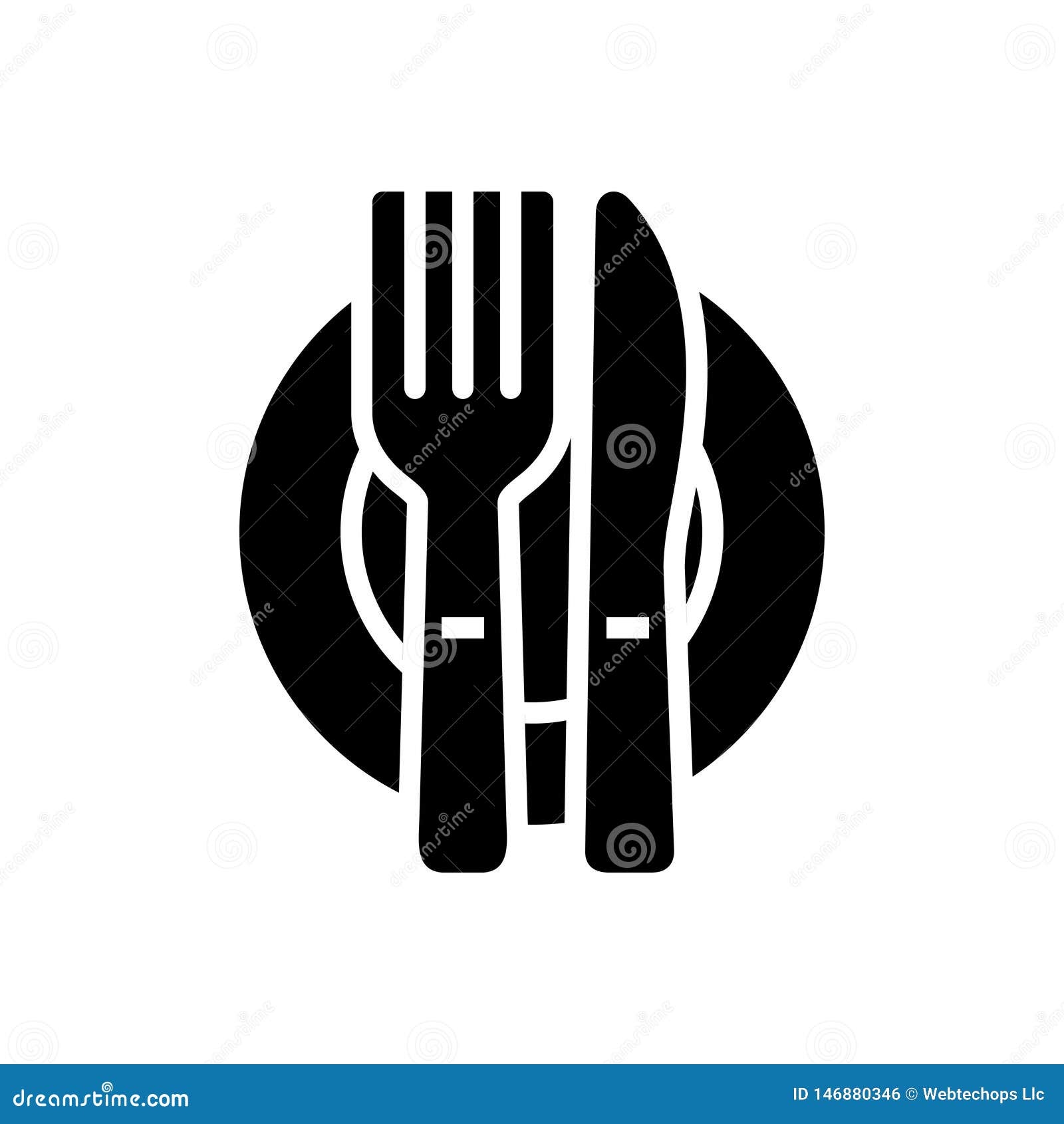 Black Solid Icon for Cutlery, Restaurant and Dinnerware Stock Vector ...