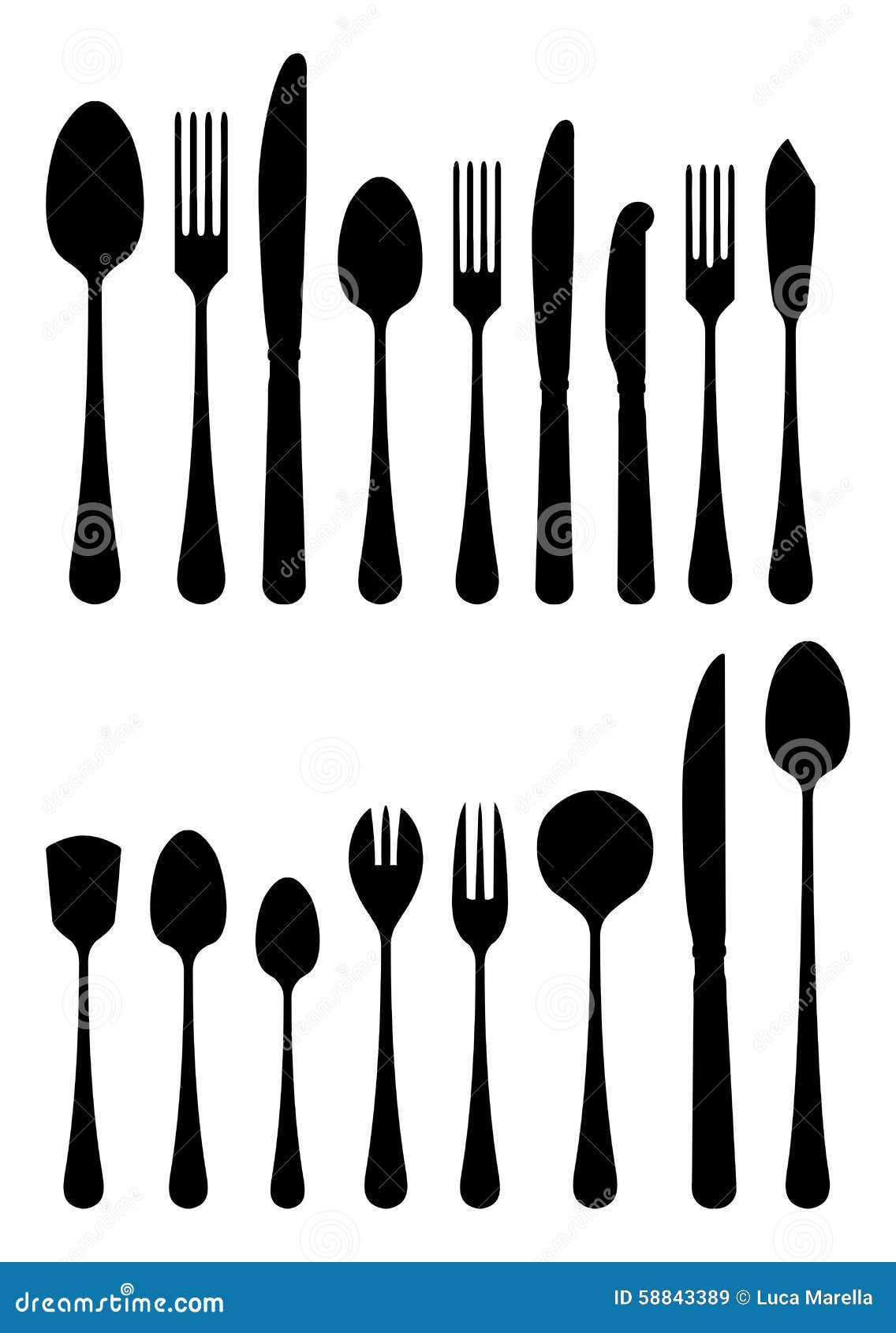 Cutlery elements stock vector. Illustration of background - 58843389