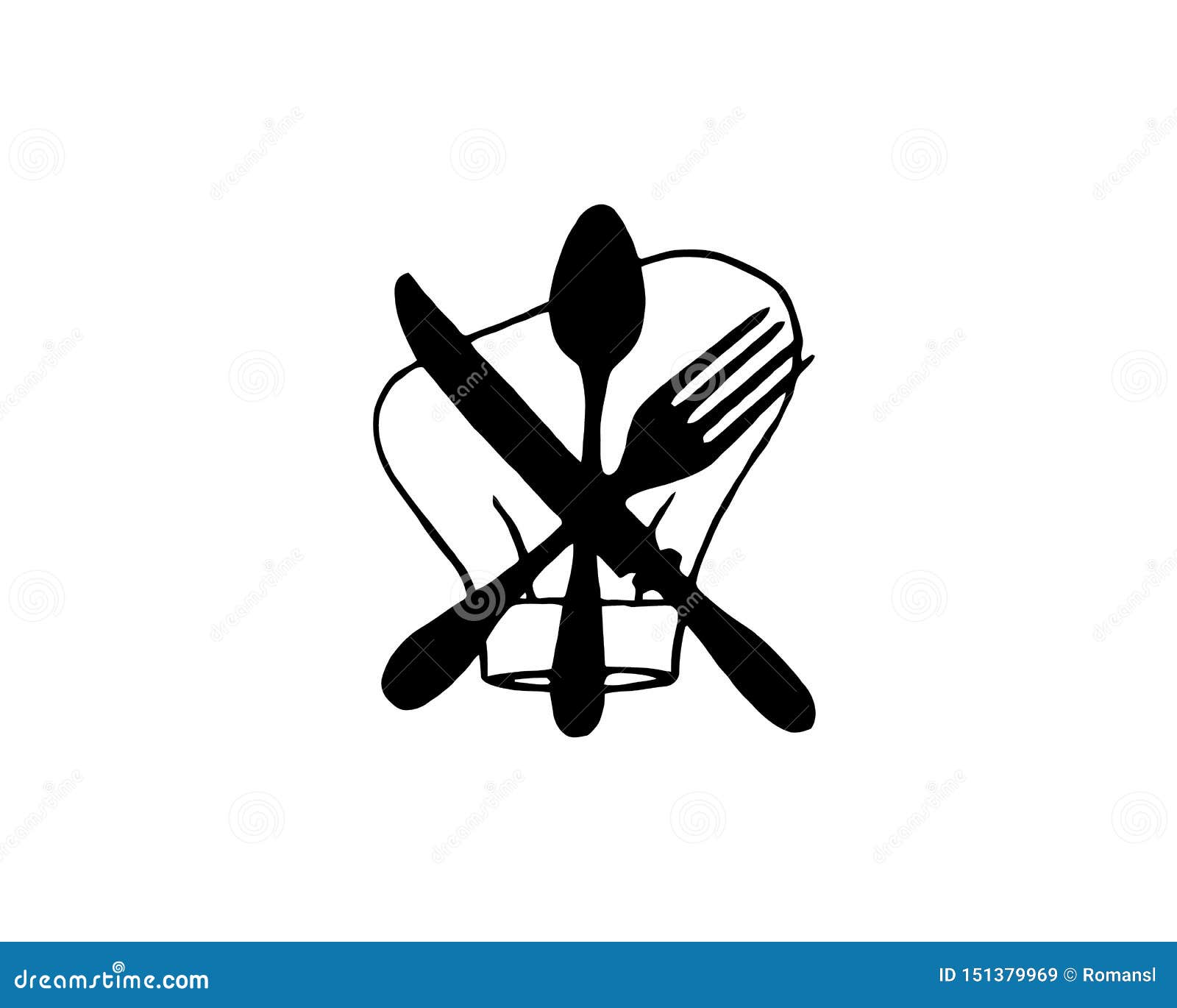 Cutlery Icon Restaurant Signs Spoon Fork And Knife Isolated Icons On White Background