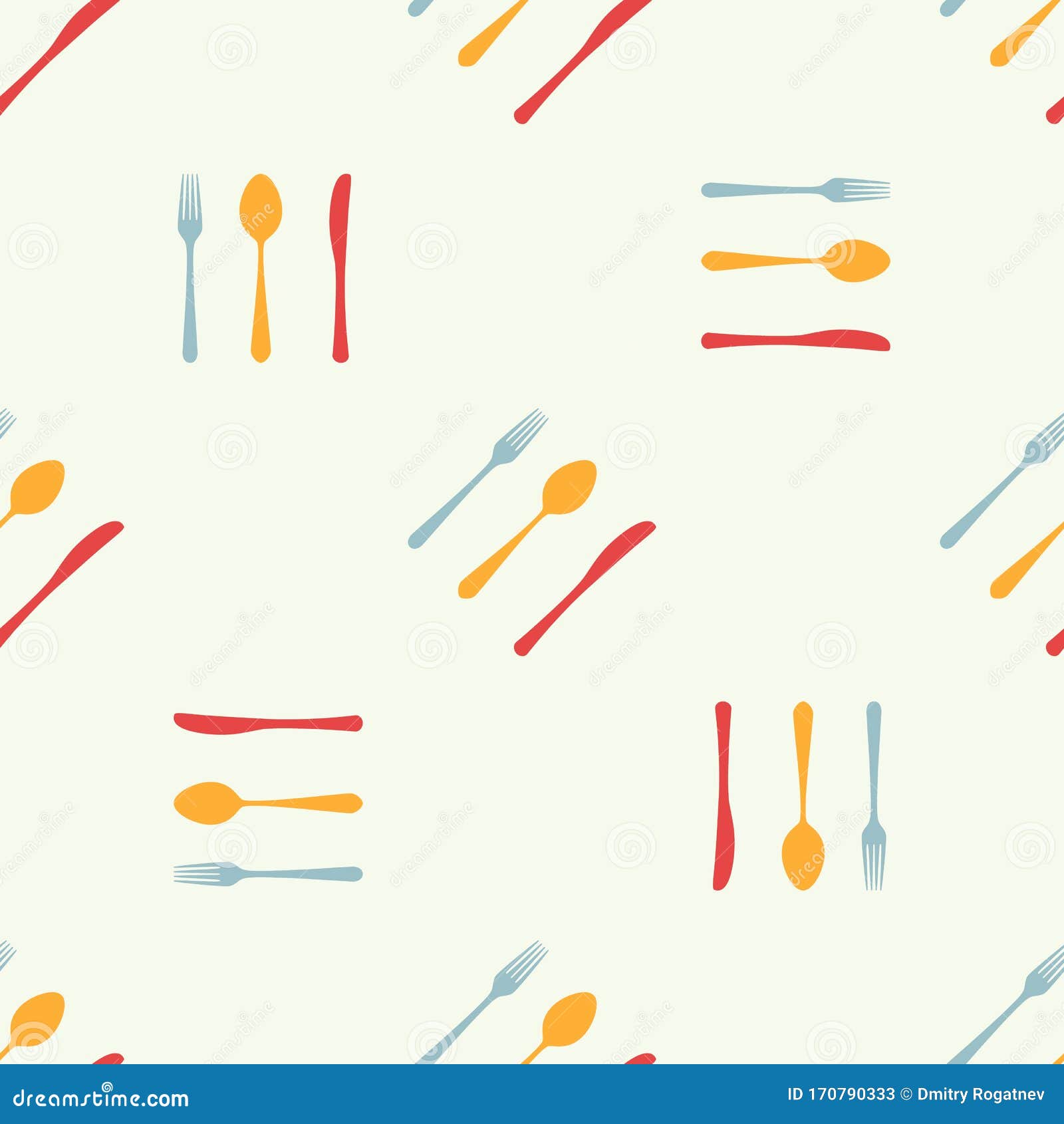 Cutlery Icon Seamless Pattern. Stock Vector - Illustration of bright ...