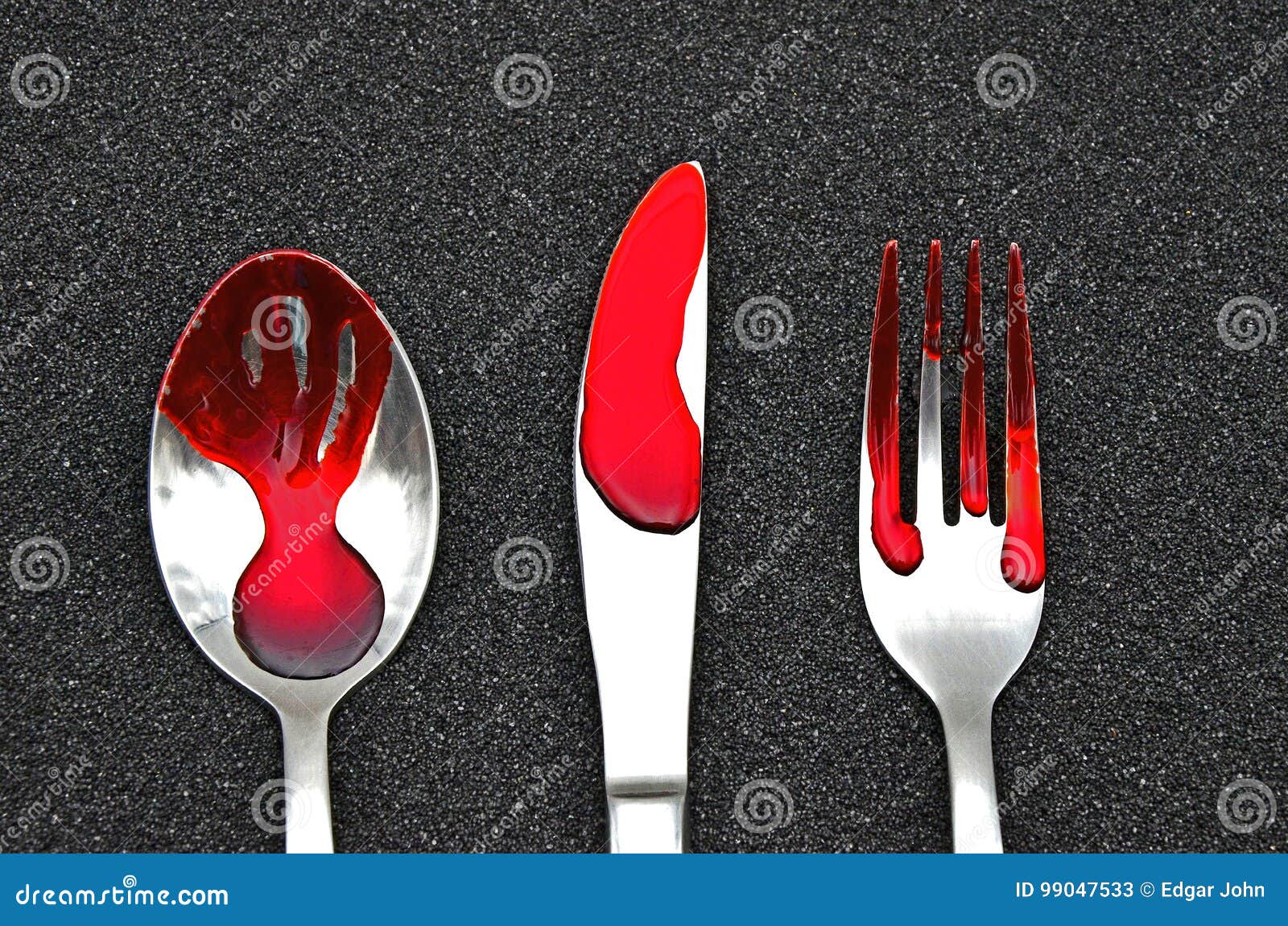 Cutlery with blood stock image. Image of cholesterol - 99047533