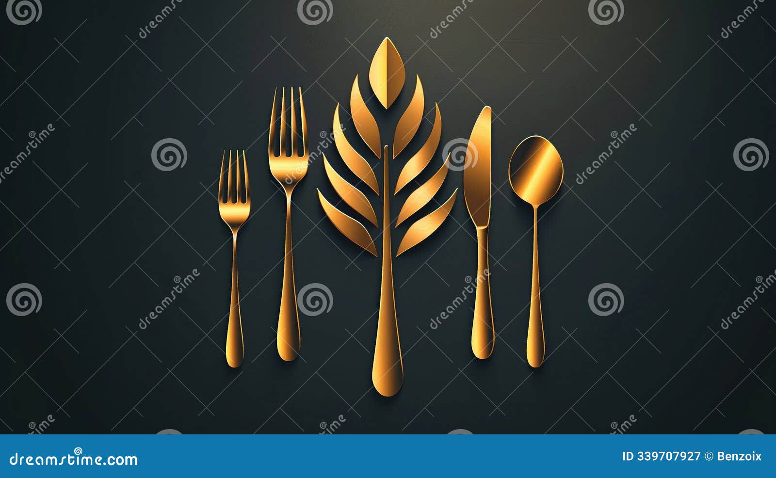A Cutlery Logo Design with Elegant and Simple Lines Stock Illustration ...