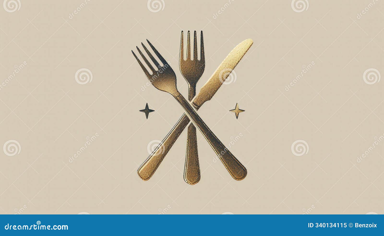 A Cutlery Logo Design with Elegant and Simple Lines Stock Illustration ...