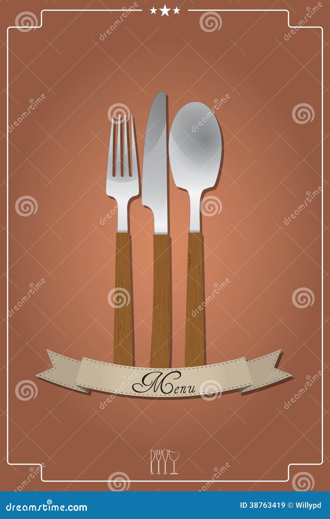 Cutlery menu stock vector. Illustration of drinks, monograms - 38763419