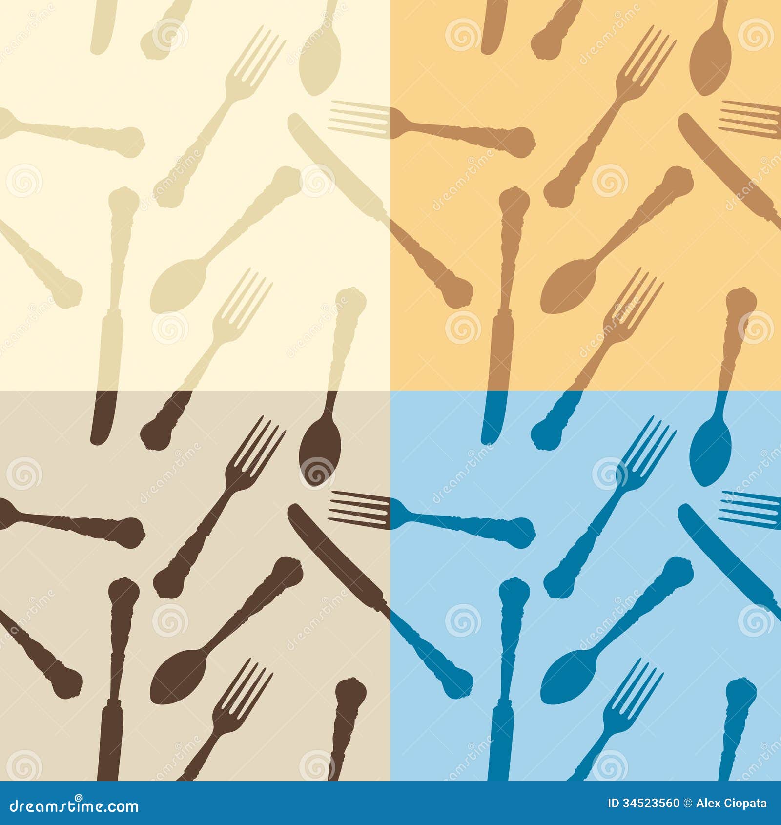 Cutlery pattern stock vector. Illustration of greeting - 34523560