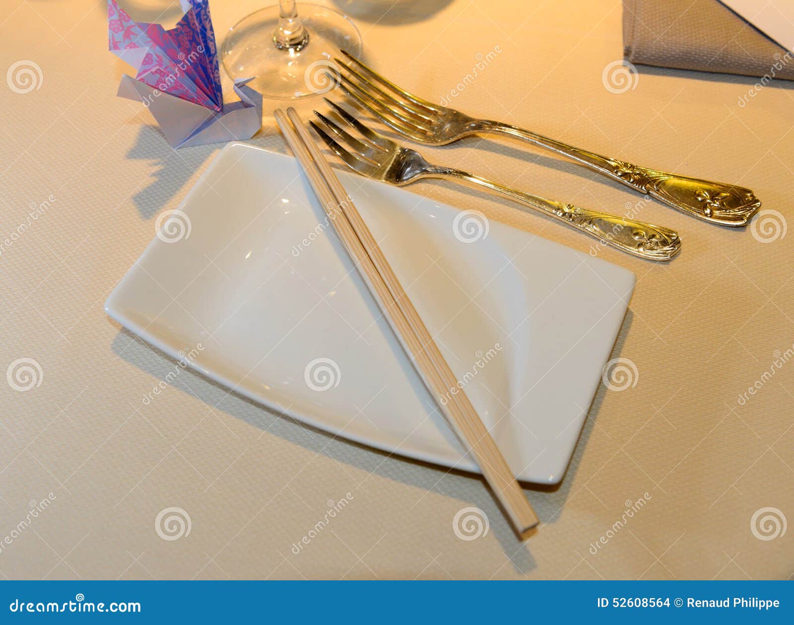 Cutlery and plate stock photo. Image of knife, dish, banquet - 52608564