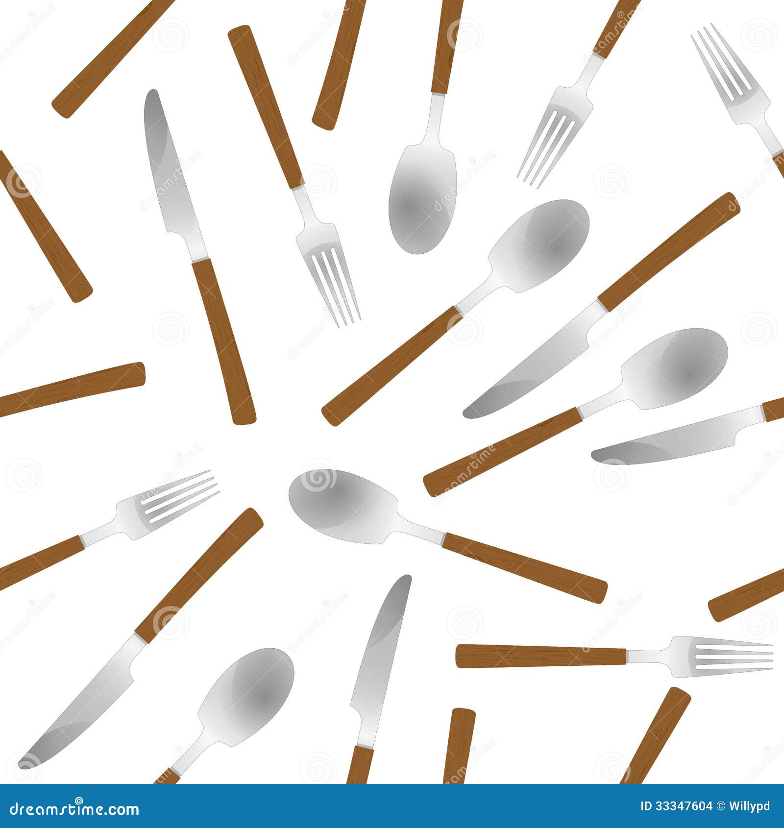 Cutlery seamless pattern stock vector. Illustration of spoon - 33347604