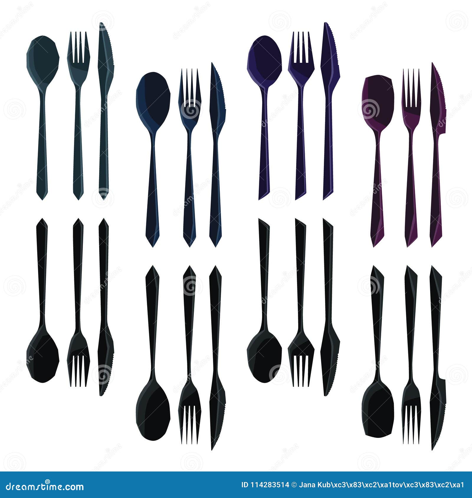 Cutlery set illustration stock vector. Illustration of tool - 114283514