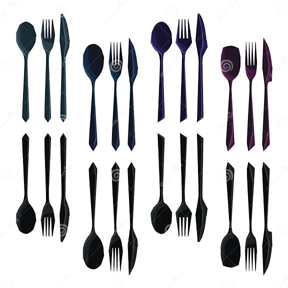 Cutlery set illustration stock vector. Illustration of tool - 114283514