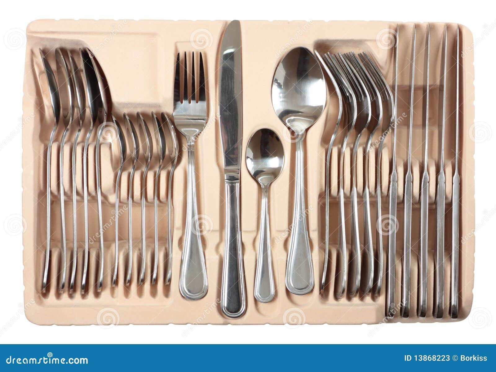 Cutlery set into packing stock image. Image of cutlery - 13868223