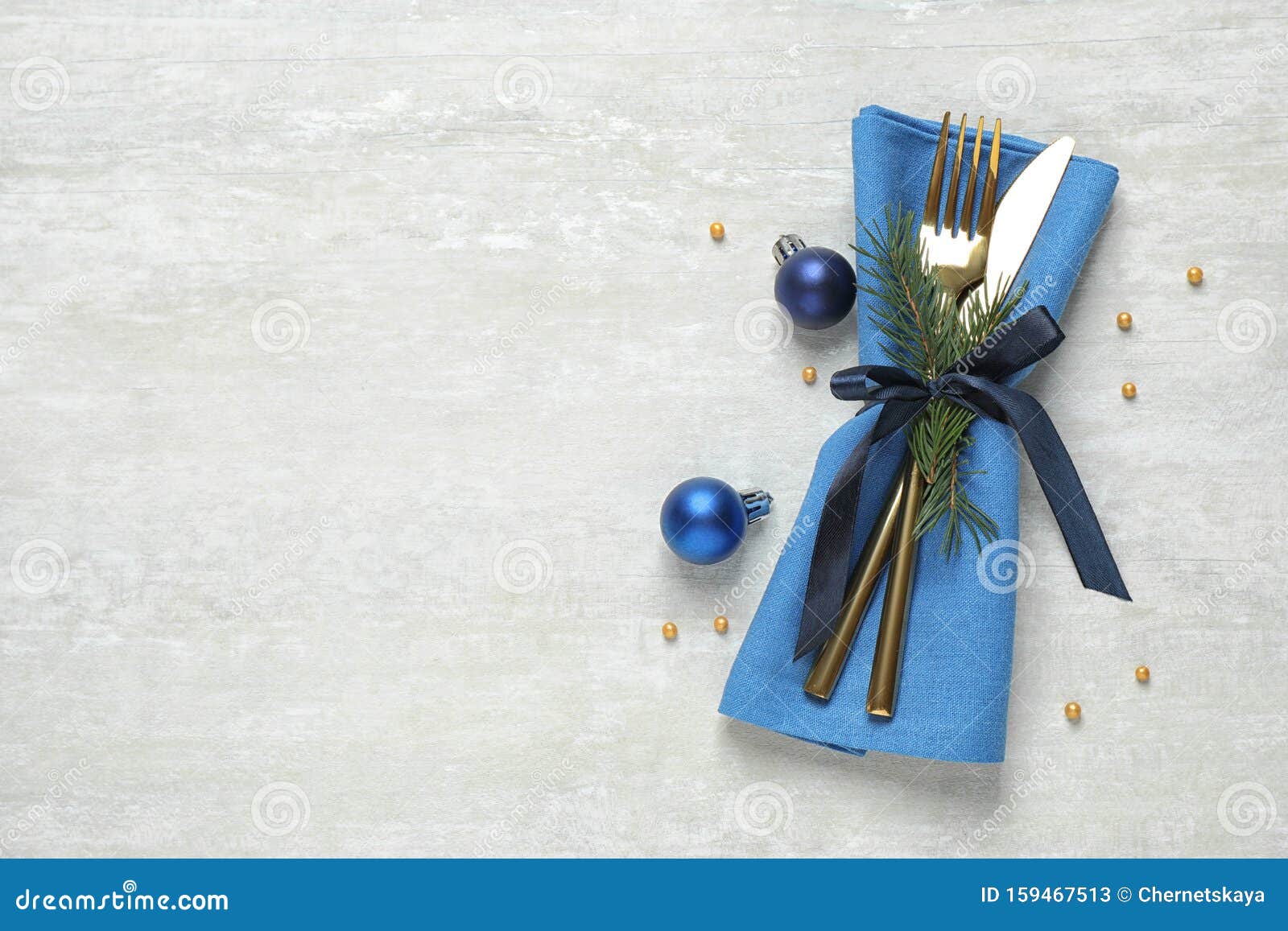 Cutlery Set on White Table, Flat Lay Stock Image - Image of blue, place ...