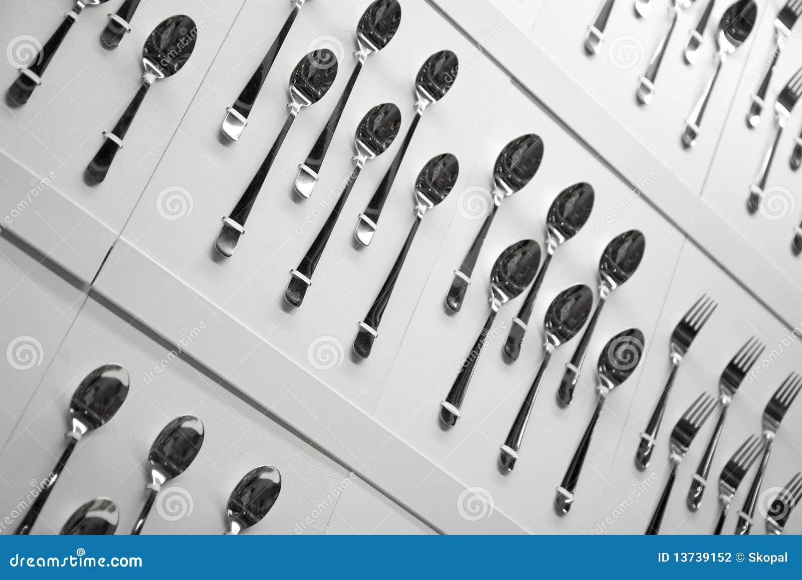 Cutlery in a store stock photo. Image of store, fork - 13739152